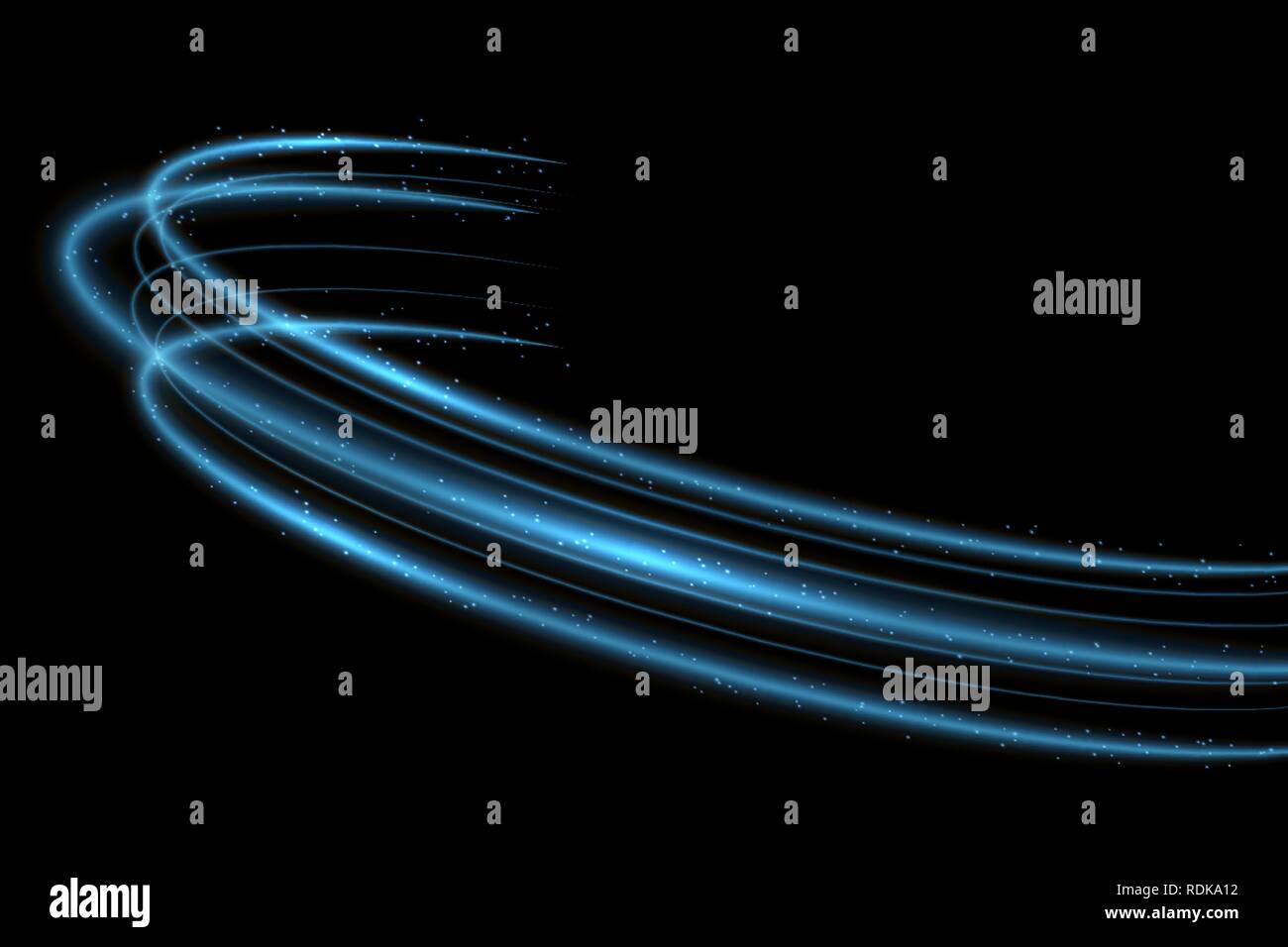 Vector circle neon light tracing effect. Glowing magic fire ring trace ...