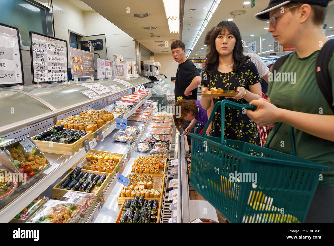 SEOUL, SOUTH KOREA - CIRCA MAY, 2017: inside Lotte Mart in Seoul. Lotte ...
