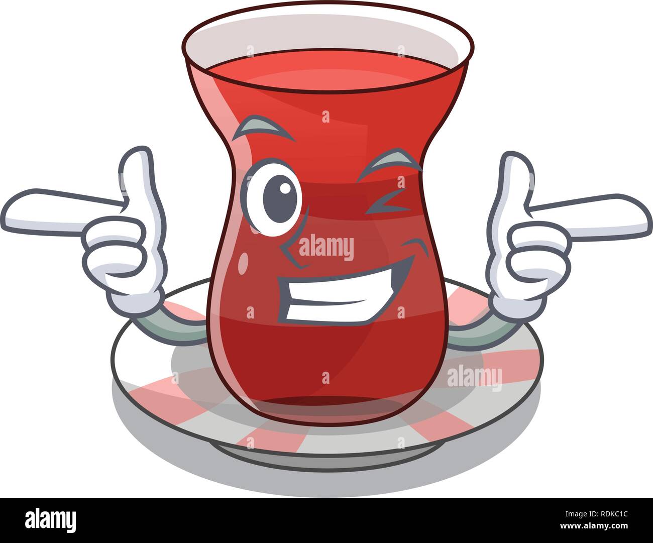 Wink turkish tea in a cartoon glass Stock Vector Image & Art - Alamy