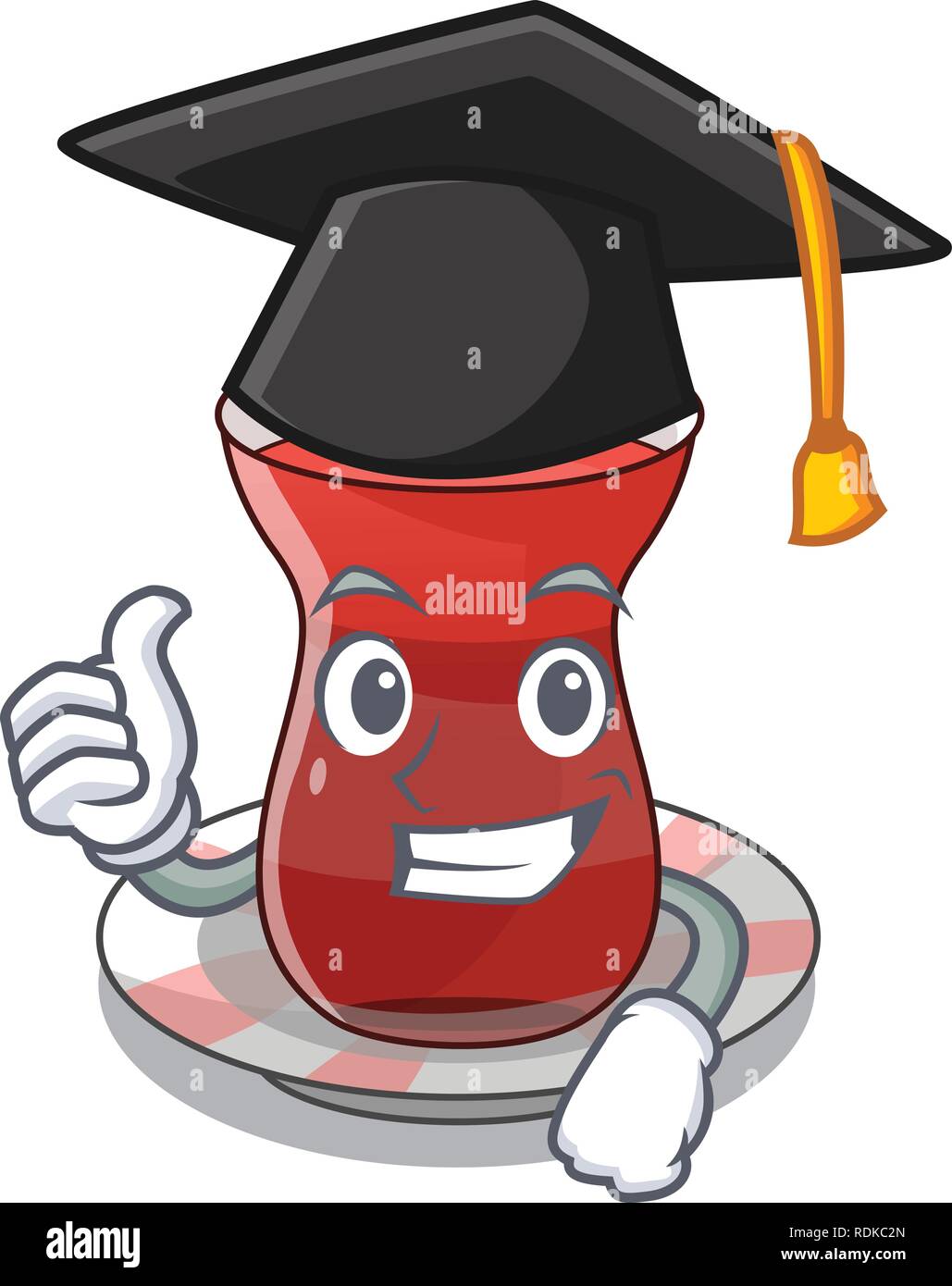 Graduation turkish tea in a cartoon glass Stock Vector Image & Art - Alamy