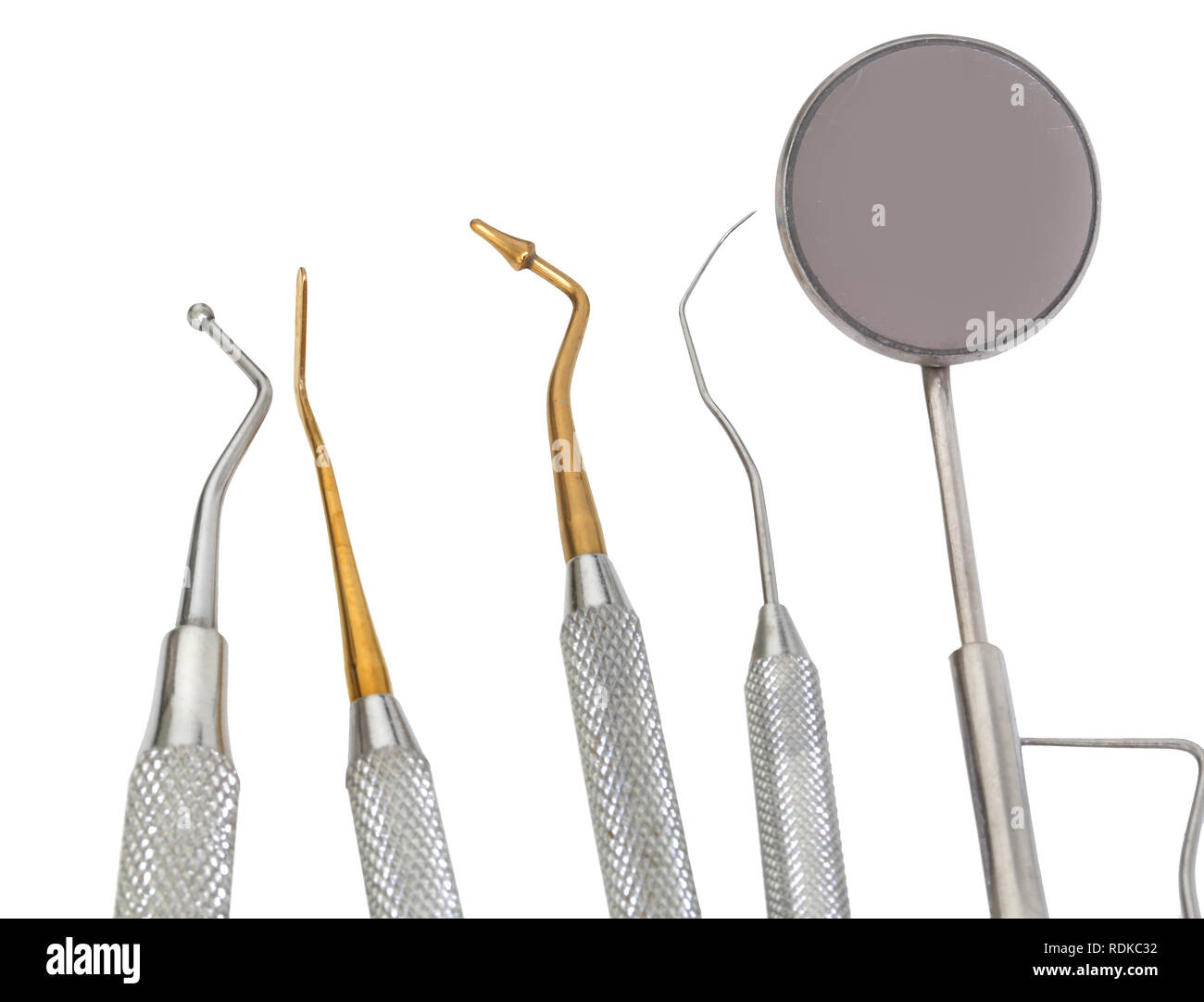 five tools on white background in the medical dental clinic Stock Photo ...