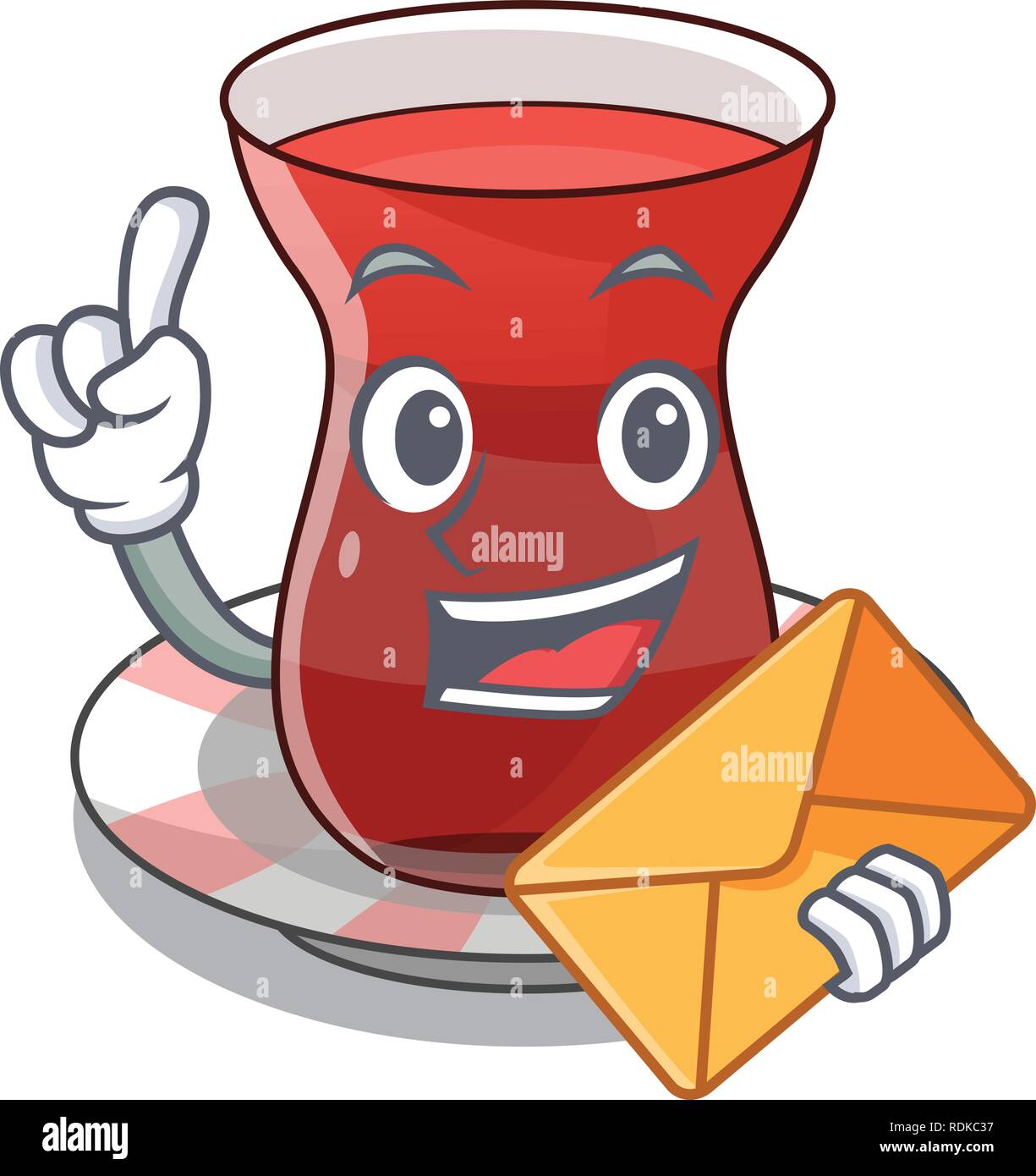 With envelope turkish tea in a cartoon glass Stock Vector Image & Art ...