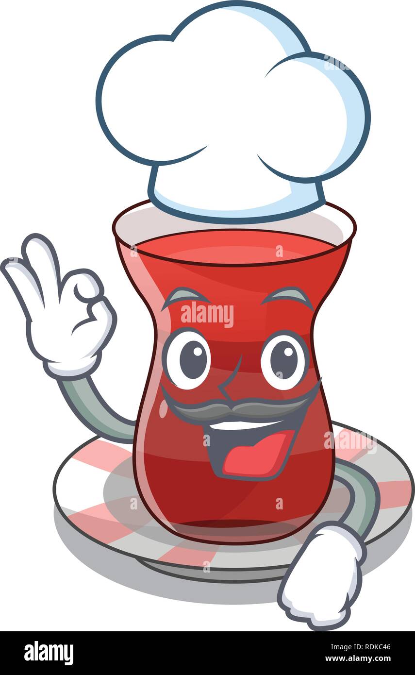 Chef turkish tea in a cartoon glass Stock Vector Image & Art - Alamy