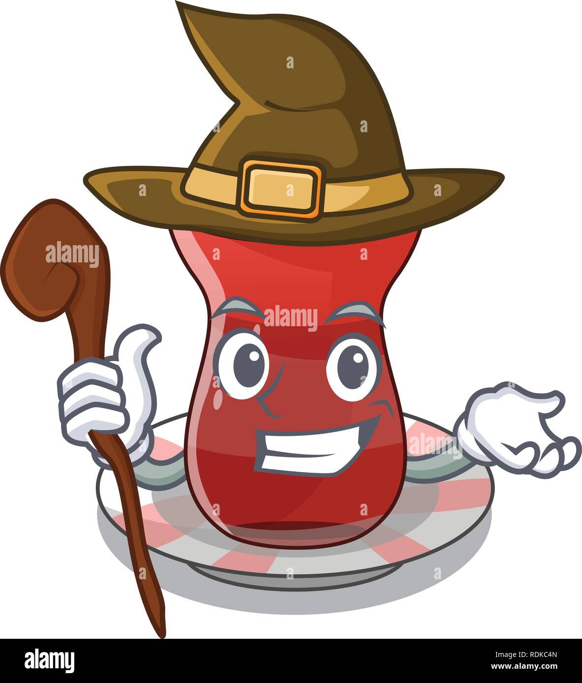 Witch turkish tea in the saucer characters Stock Vector Image & Art - Alamy