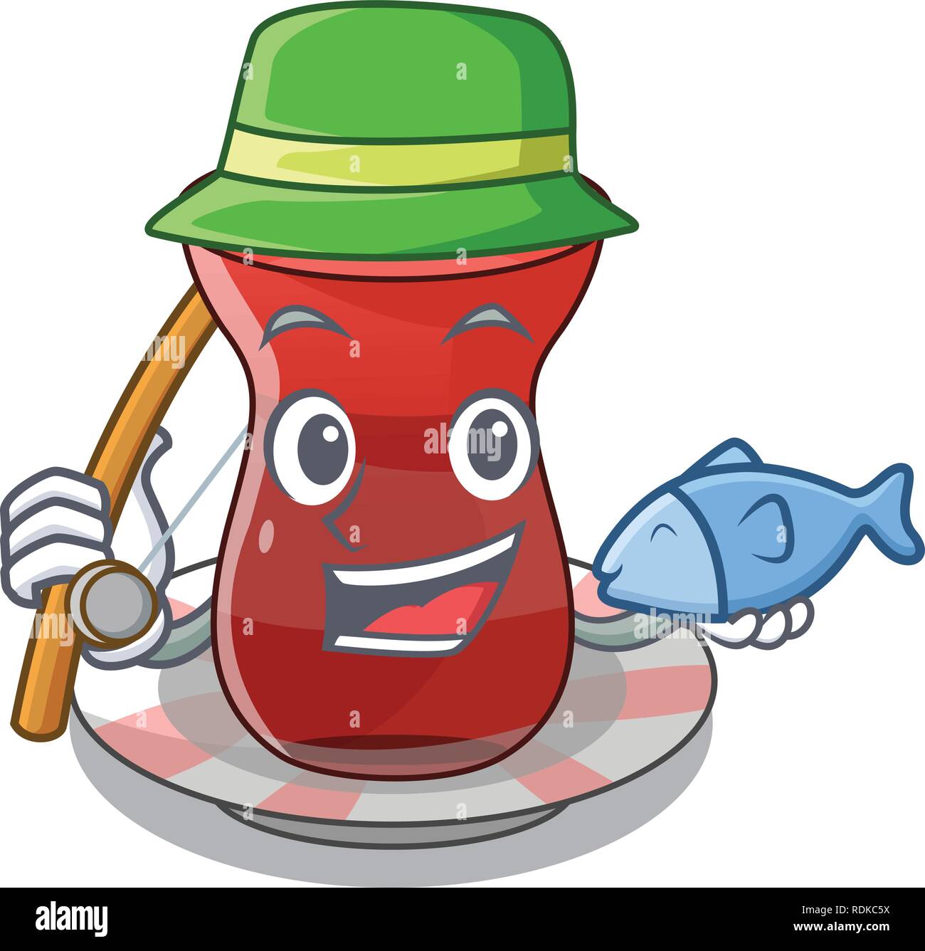 Fishing turkish tea in the saucer characters Stock Vector Image & Art ...