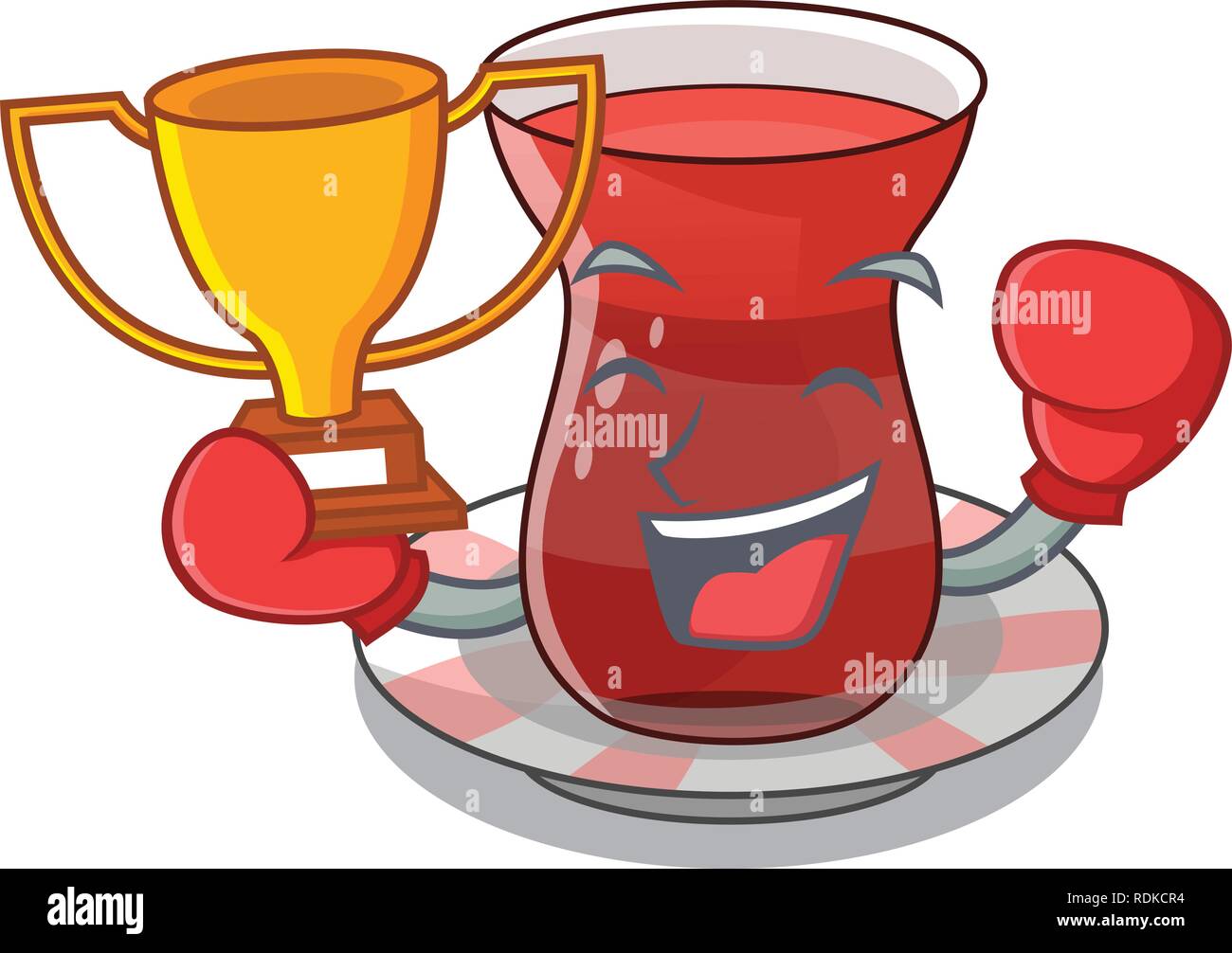 Boxing winner tea turkish on the with mascot Stock Vector Image & Art ...