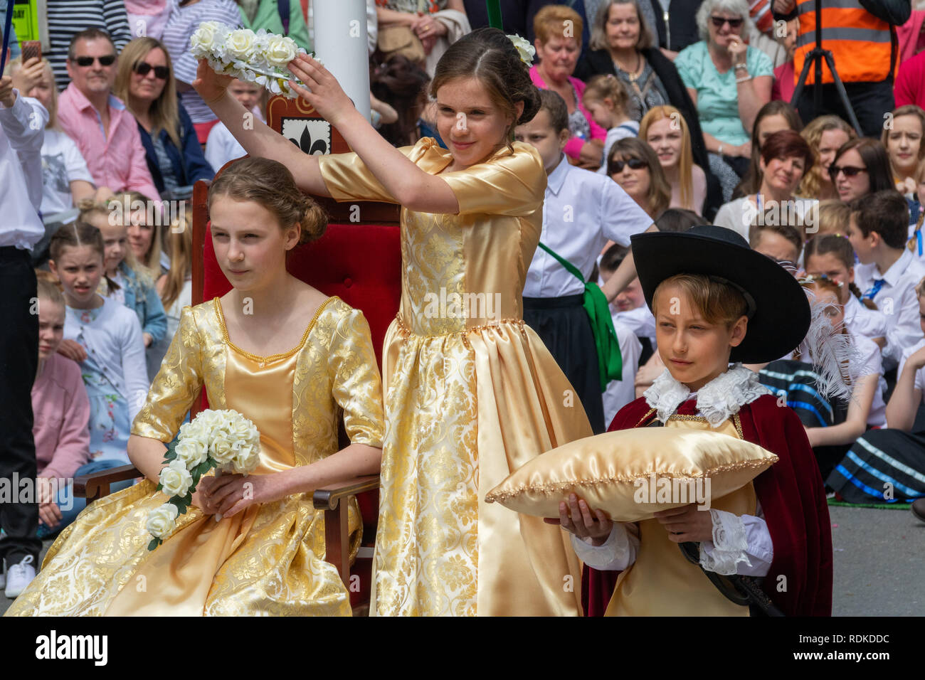 The Crown is Ready: Group Detail of the Crown Held Aloft Above the May ...