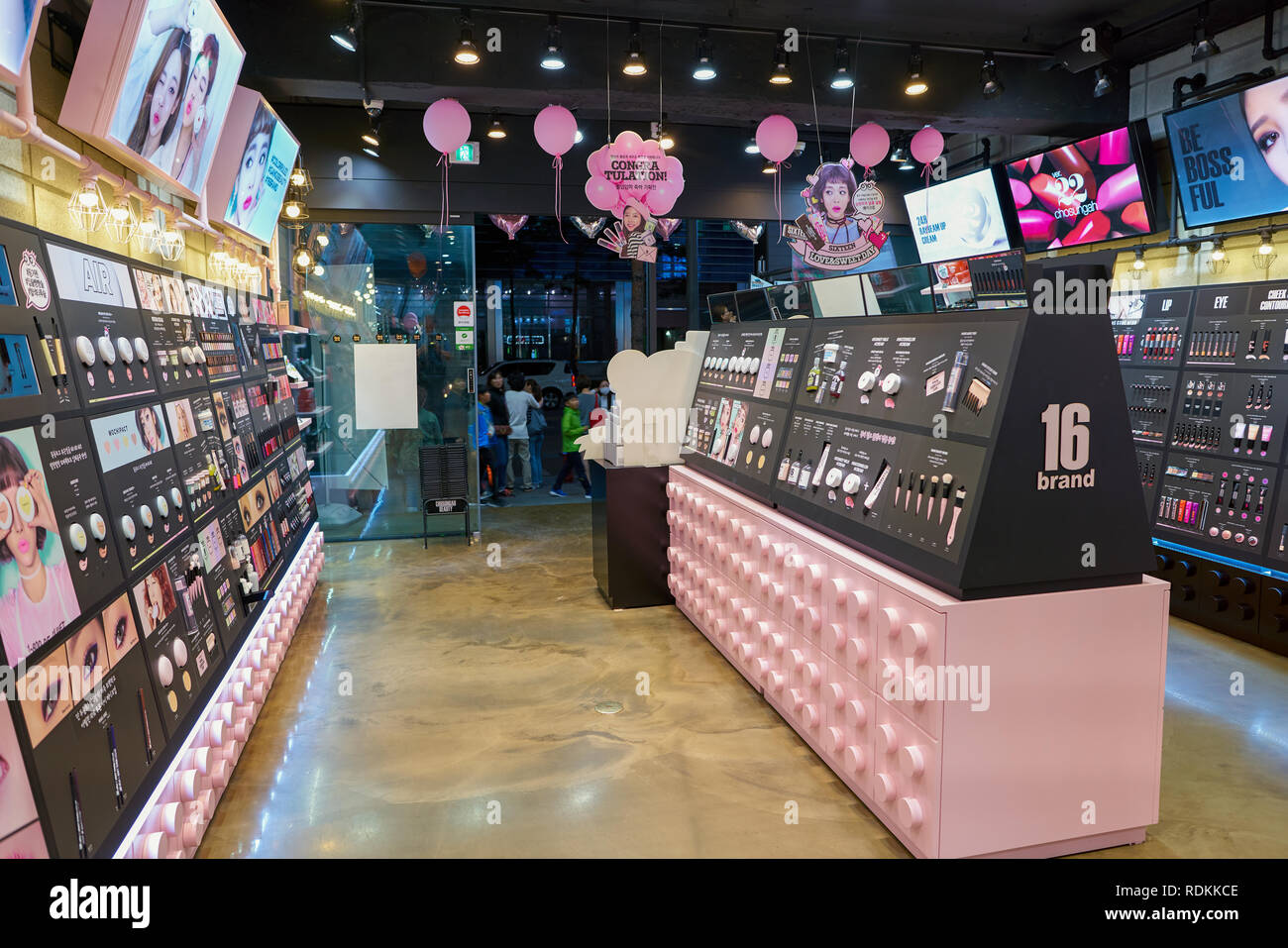 SEOUL, SOUTH KOREA - CIRCA MAY, 2017: inside a Chosungah Beauty store ...