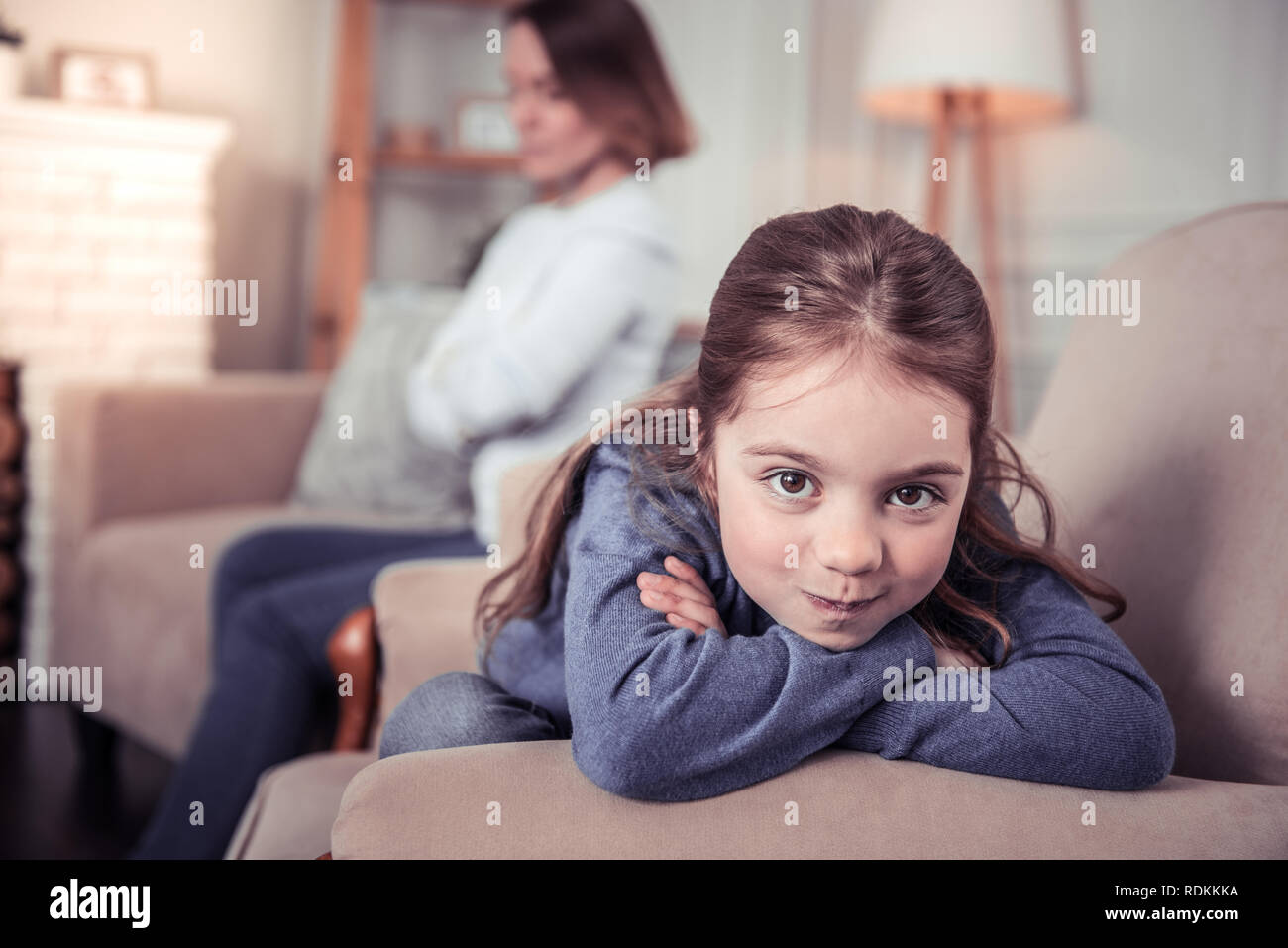 Portrait of a cheerful cute nice girl Stock Photo - Alamy