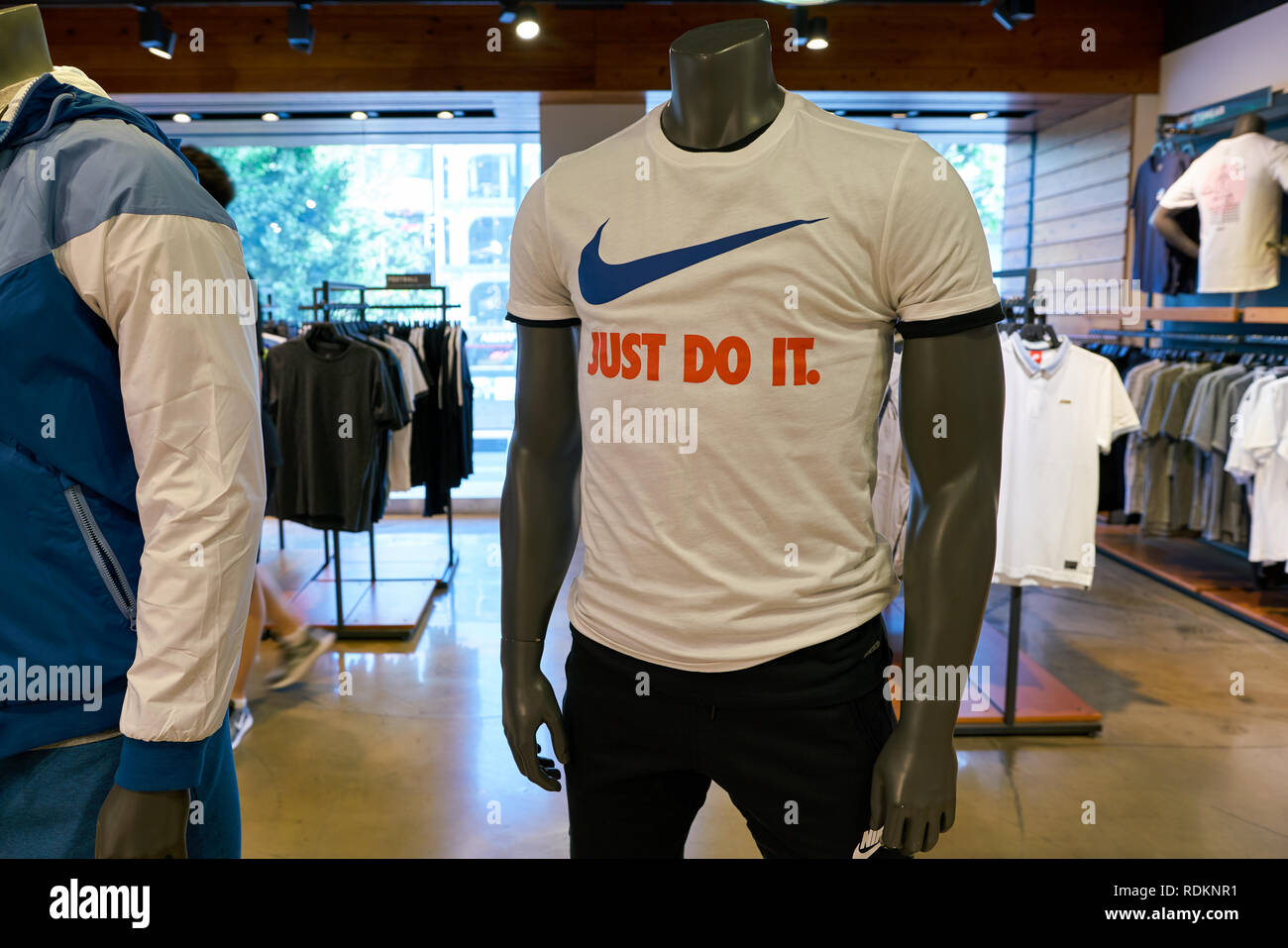 SEOUL, SOUTH KOREA - CIRCA MAY, 2017: inside Nike store in Seoul Stock ...