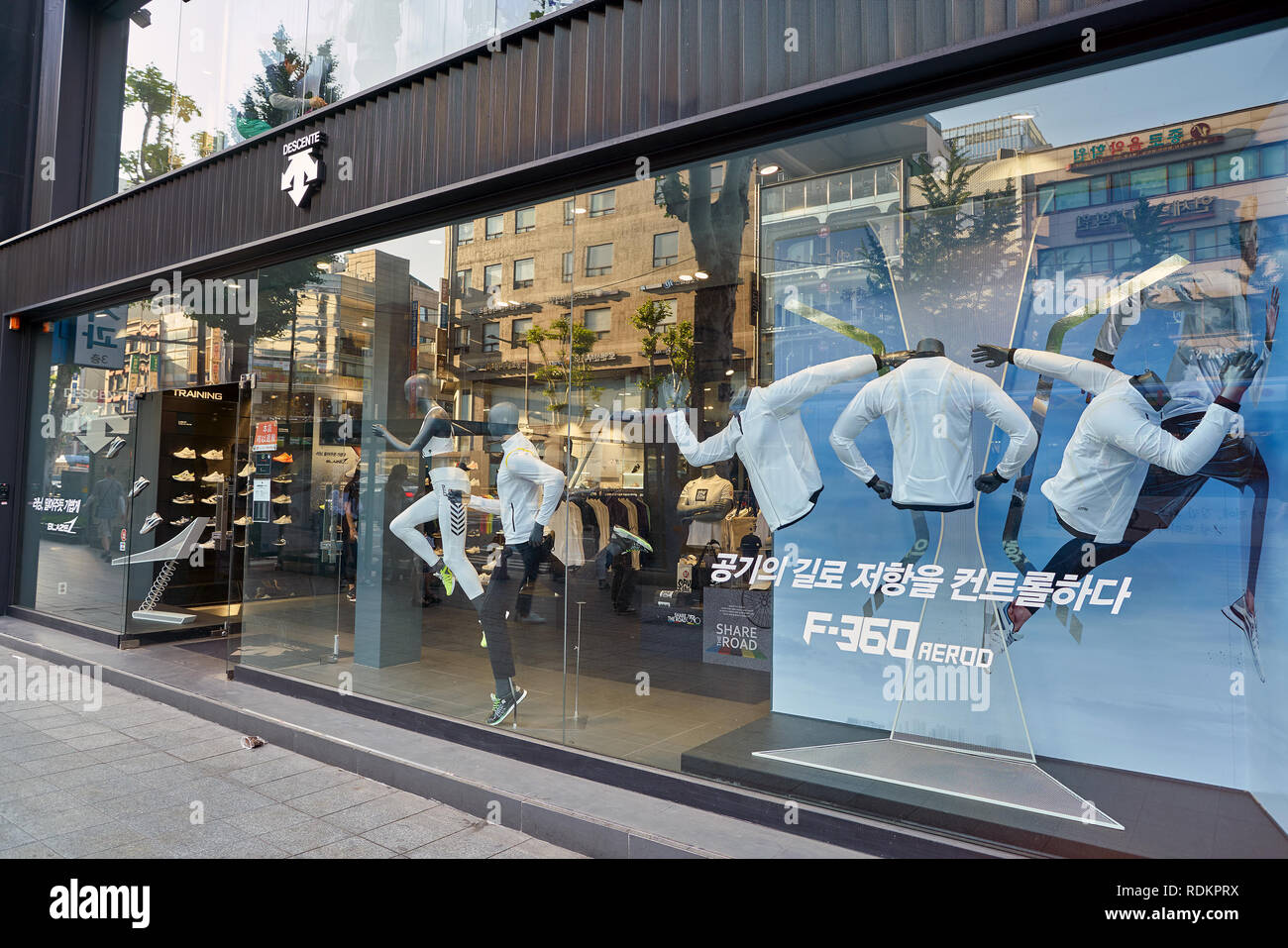 SEOUL, SOUTH KOREA - CIRCA MAY, 2017: Descente store in Seoul. Descente ...