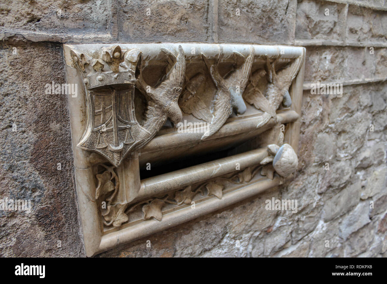 The mailbox of Casa de l'Ardiaca, Barcelona, Spain Stock Photo - Alamy