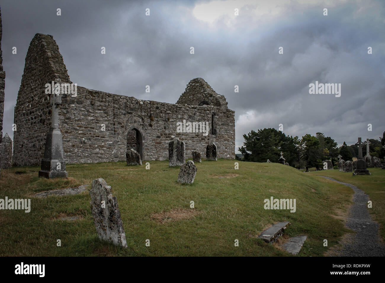 ruins of Clonmacnoise monastery, Ireland Stock Photo - Alamy