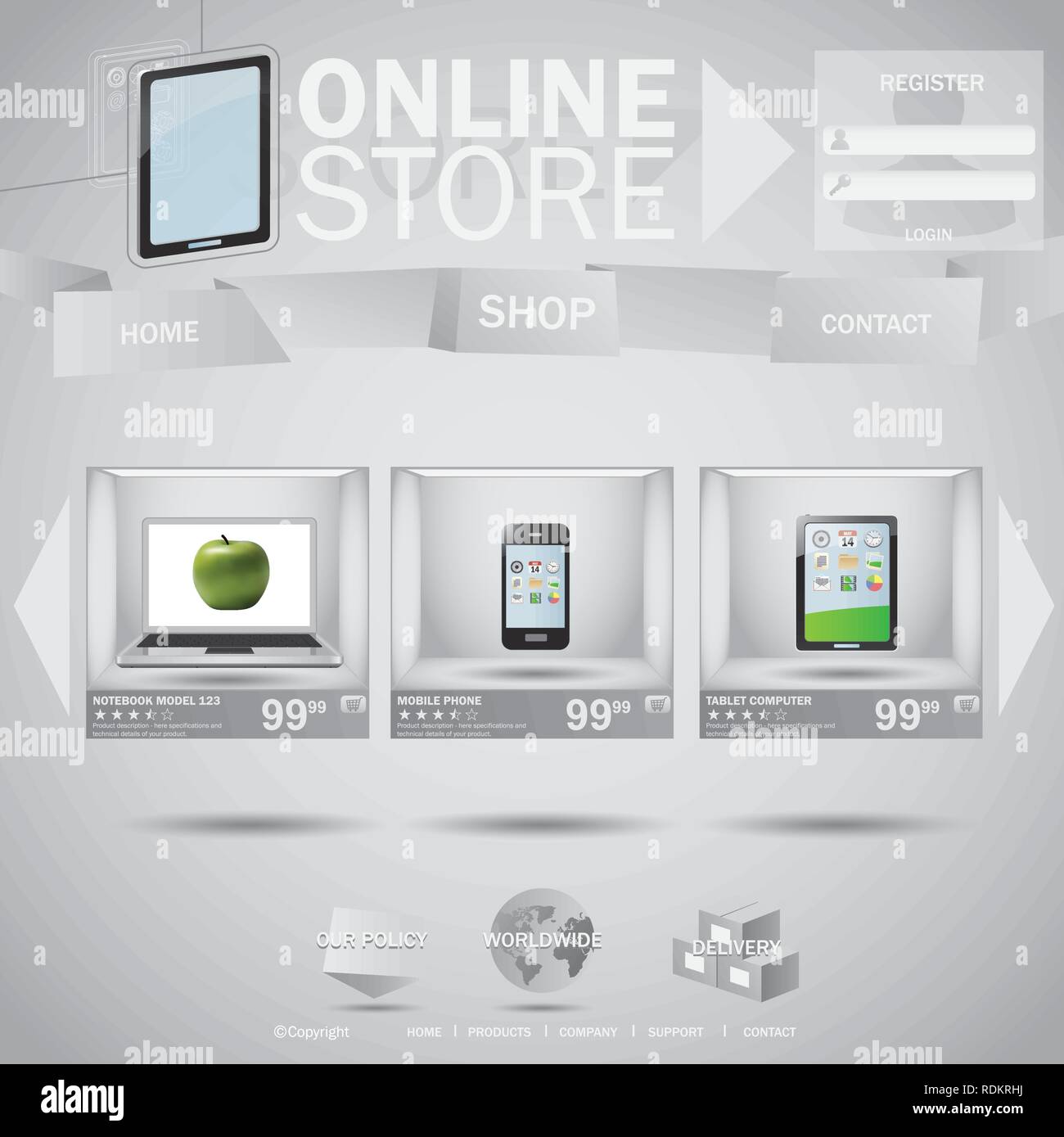 Online Shop Package Stock Vector Images - Alamy