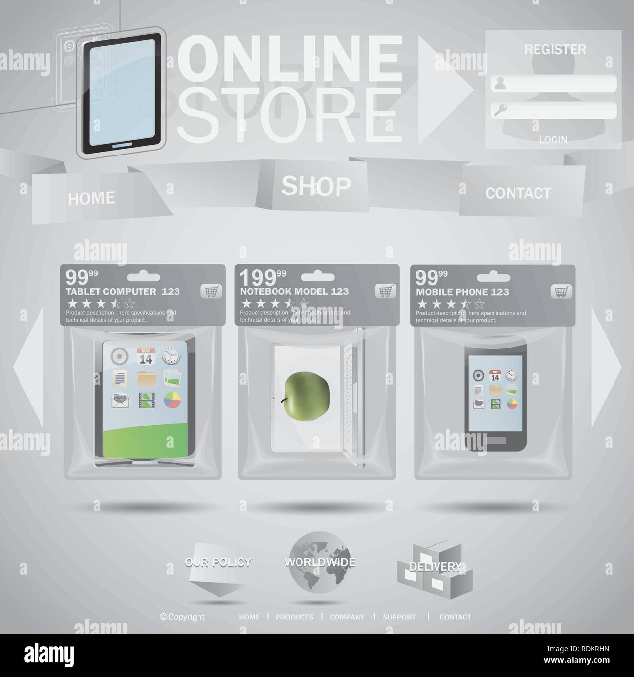 Online concept store Stock Vector Images - Alamy