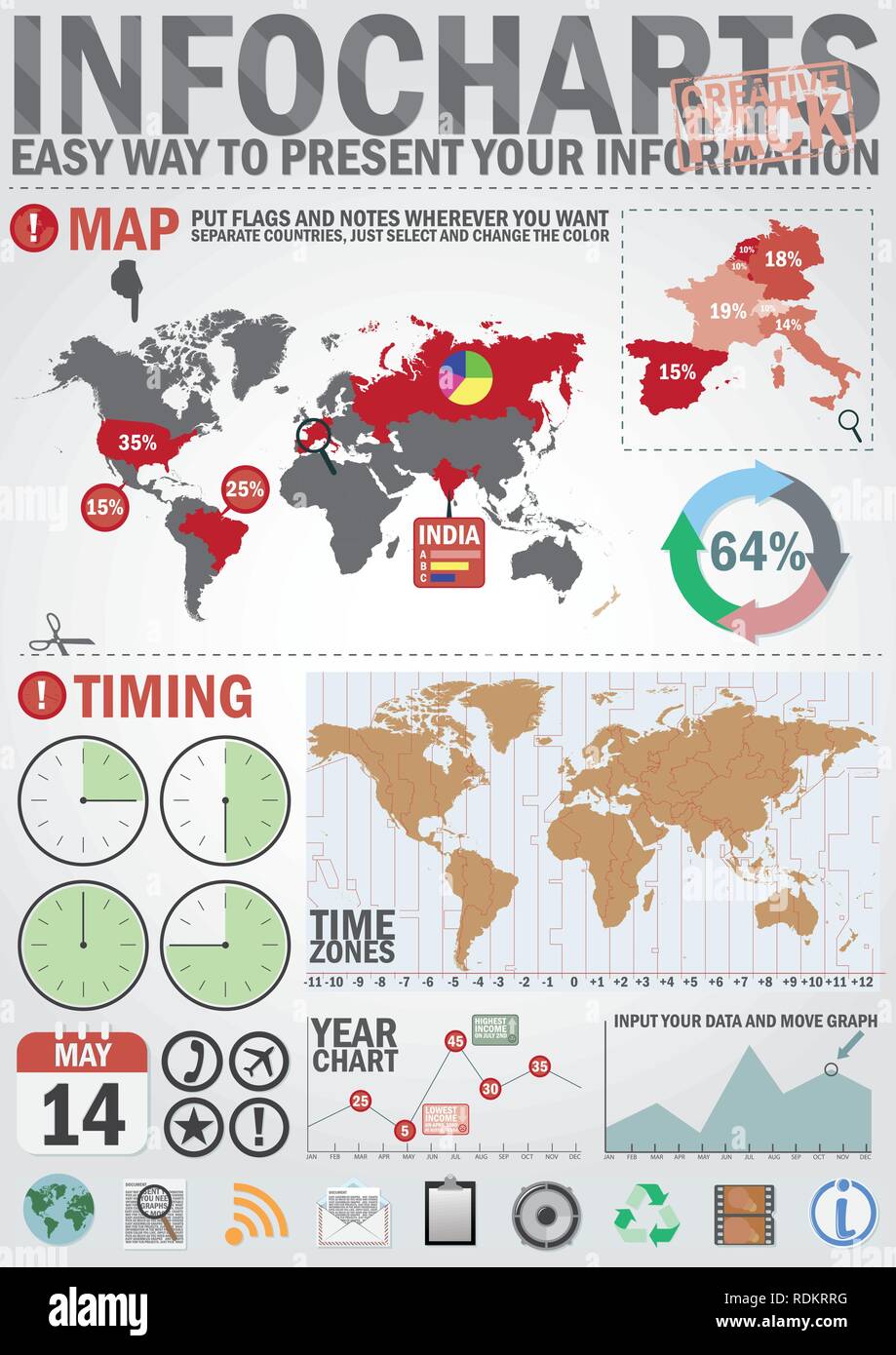 Time zones map hi-res stock photography and images - Alamy