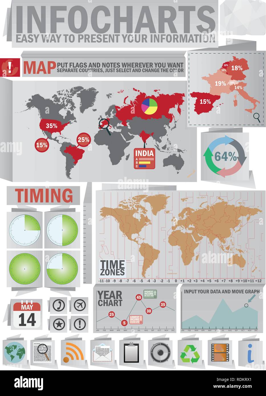 World map of time zones hi-res stock photography and images - Alamy