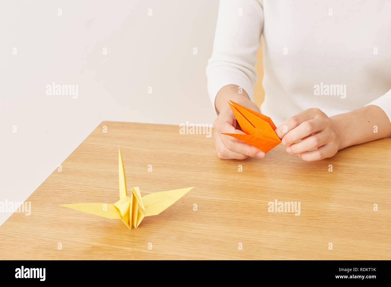 Woman folding paper origami hi-res stock photography and images - Alamy