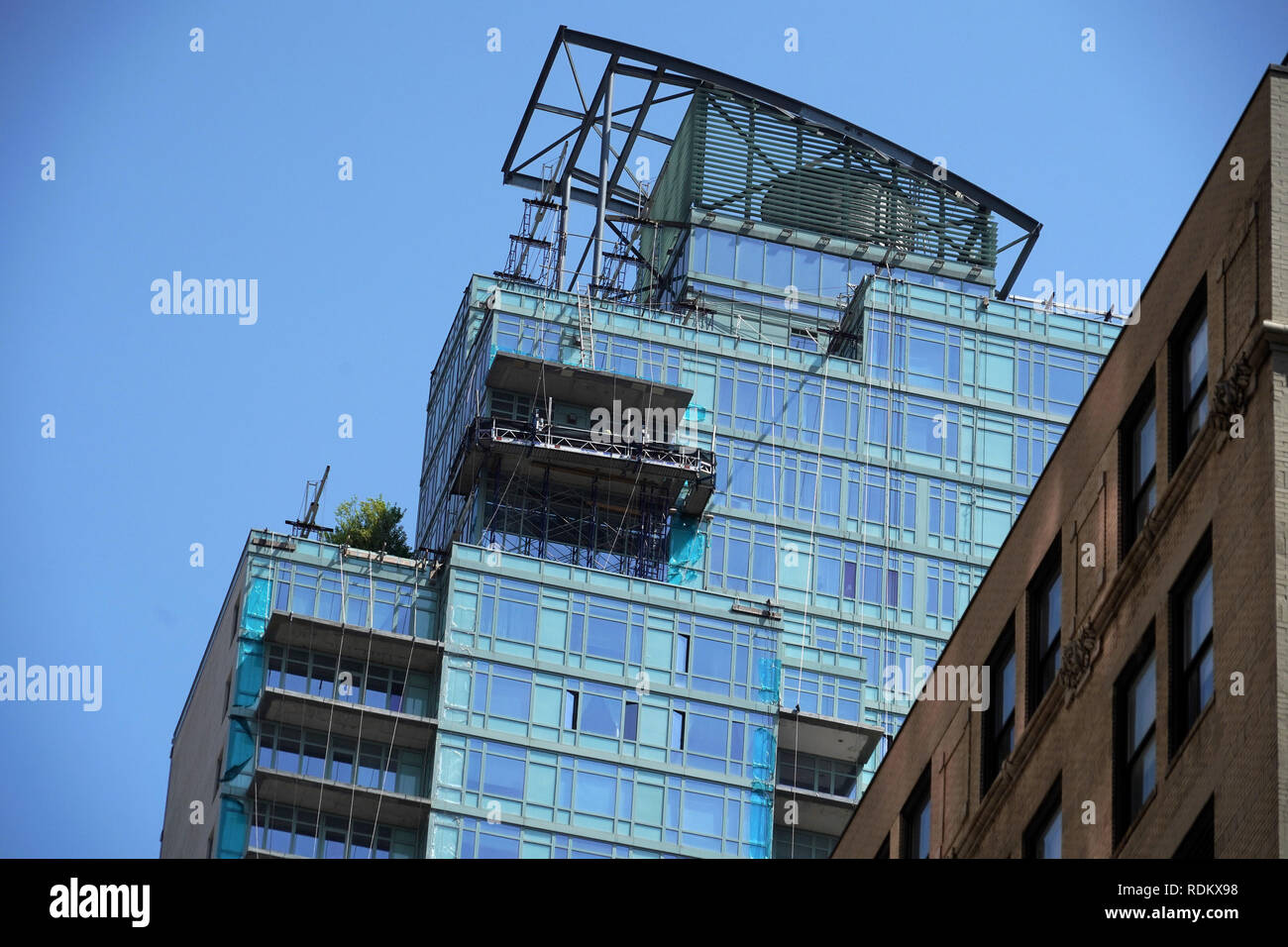 new york city manhattan skyscraper under maintenance detail Stock Photo ...