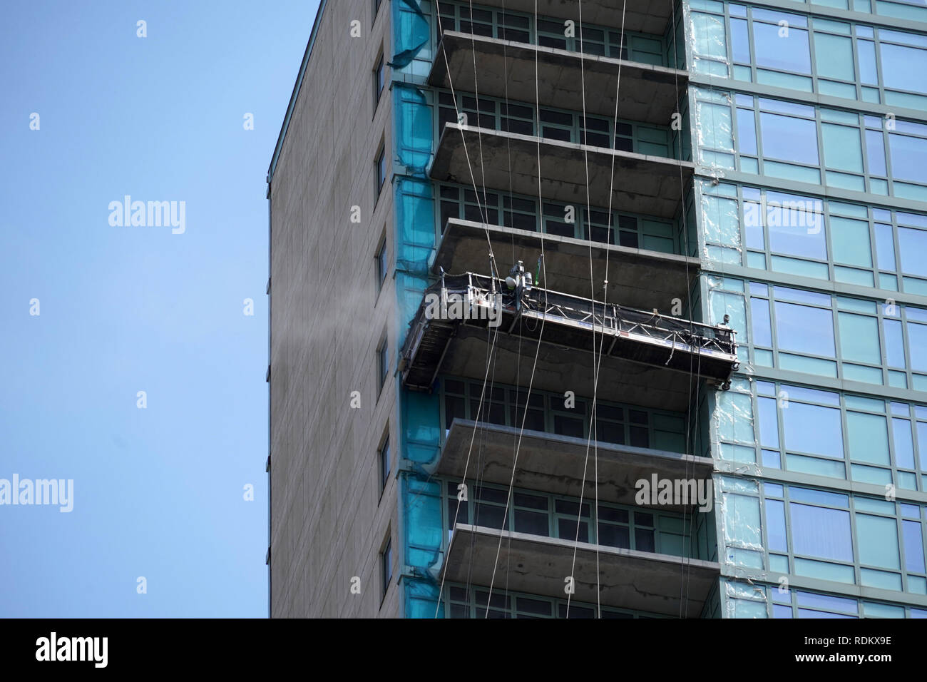 new york city manhattan skyscraper under maintenance detail Stock Photo ...