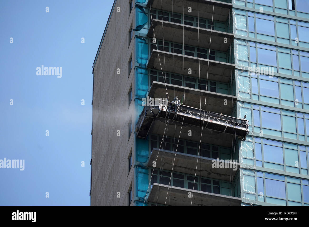 new york city manhattan skyscraper under maintenance detail Stock Photo ...