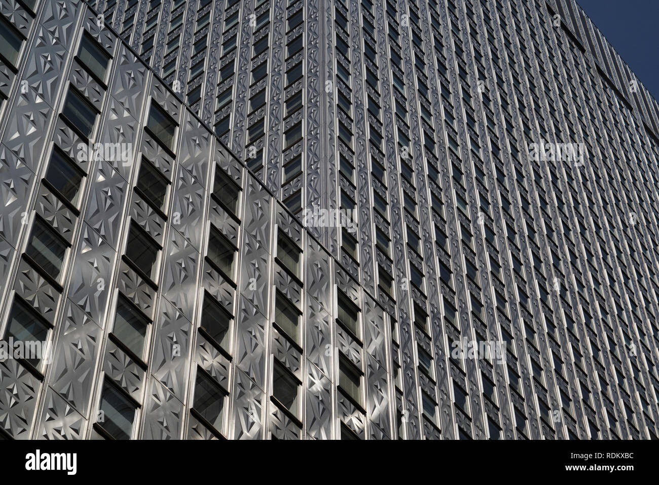 new york skyscrapers view from bottom up view Stock Photo - Alamy