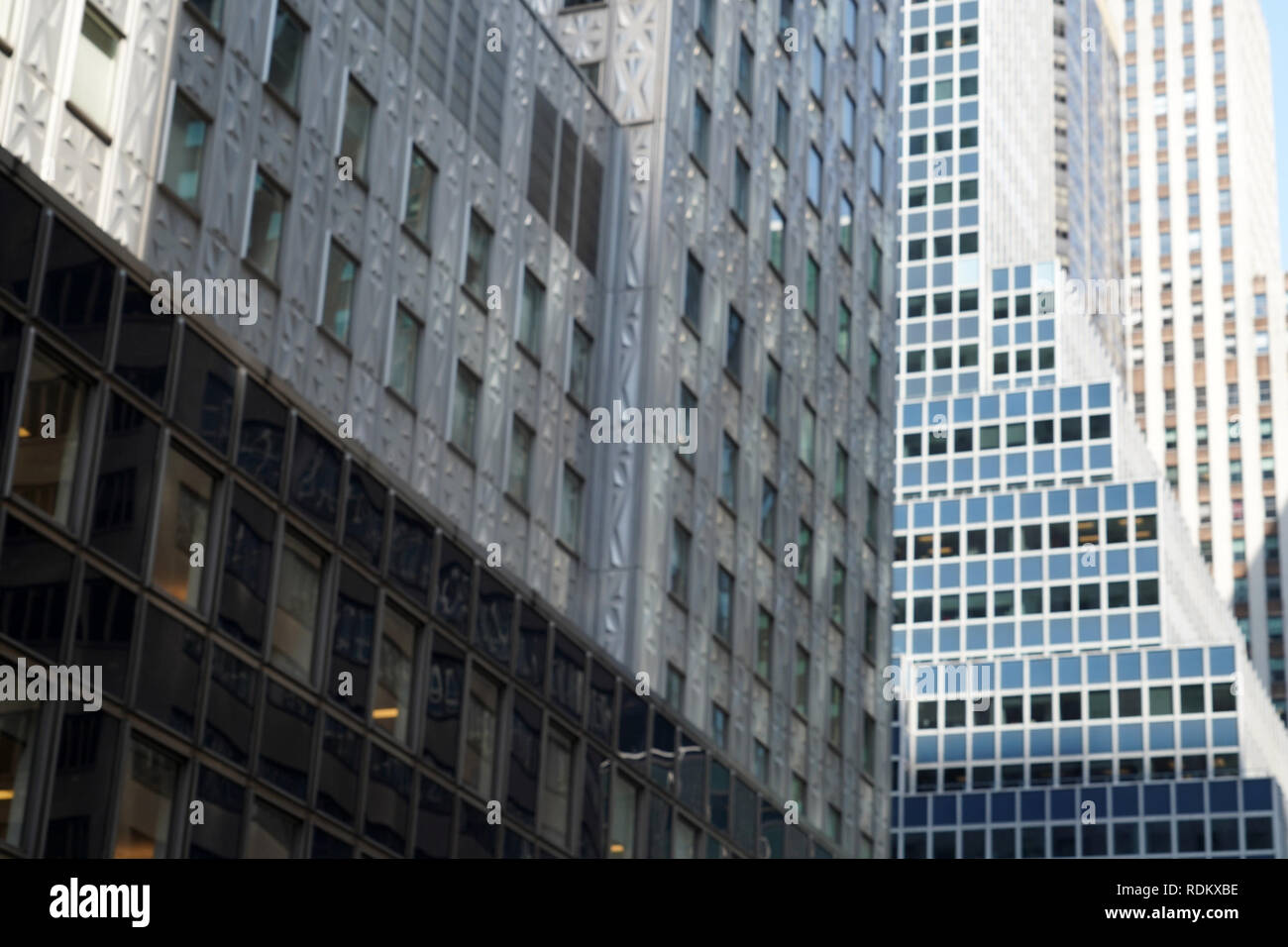 new york skyscrapers view from bottom up view Stock Photo - Alamy