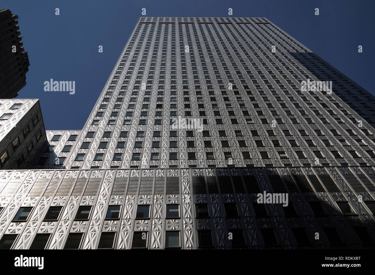 new york skyscrapers view from bottom up view Stock Photo - Alamy