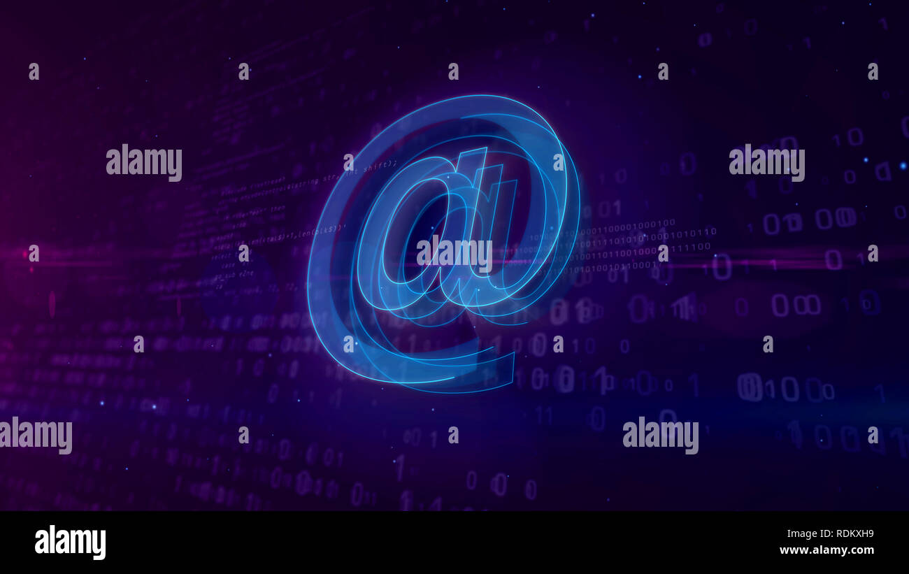 E-mail at symbol concept. Internet communication icon abstract 3D ...