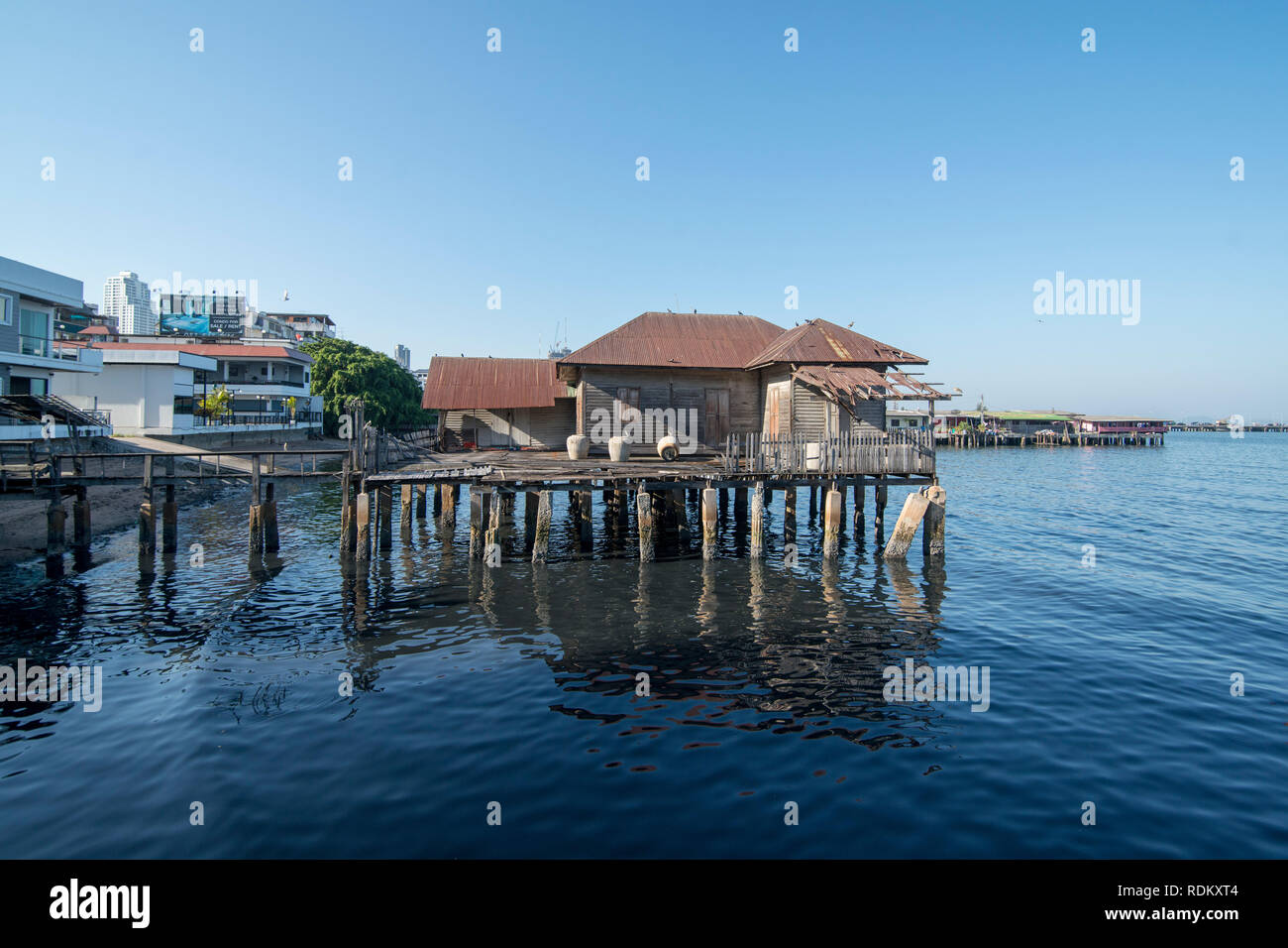 The Waterfront old Town of Si Racha in the Provinz Chonburi in Thailand ...