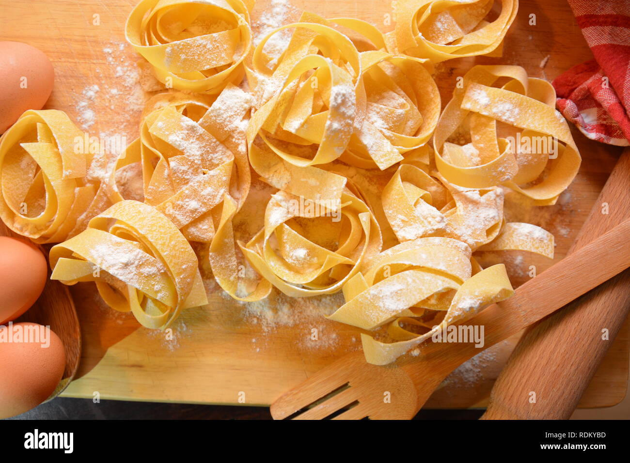 italian pappardelle pasta fresh with eggs traditional italian food ...
