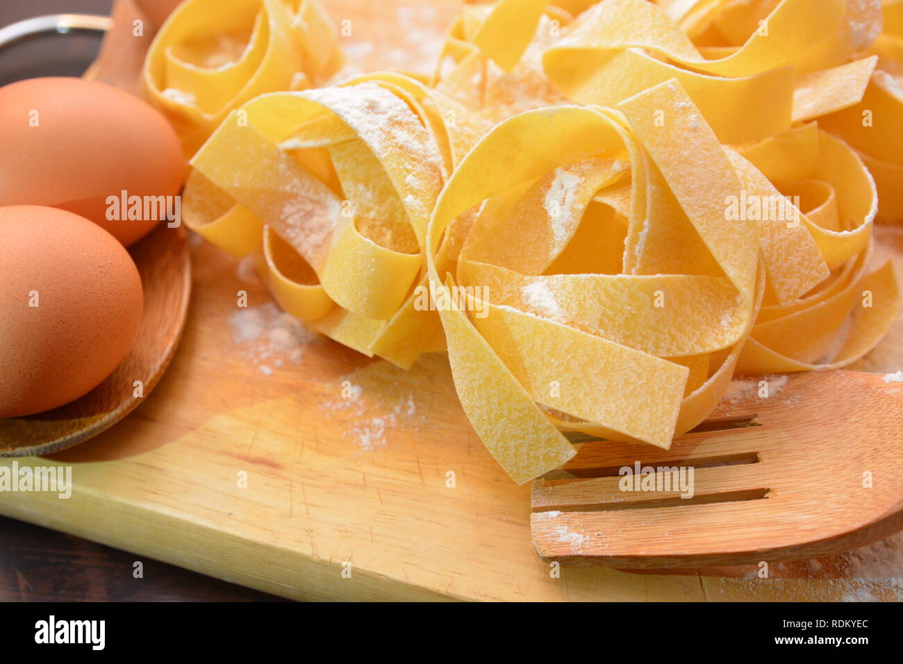 italian pappardelle pasta fresh with eggs traditional italian food ...