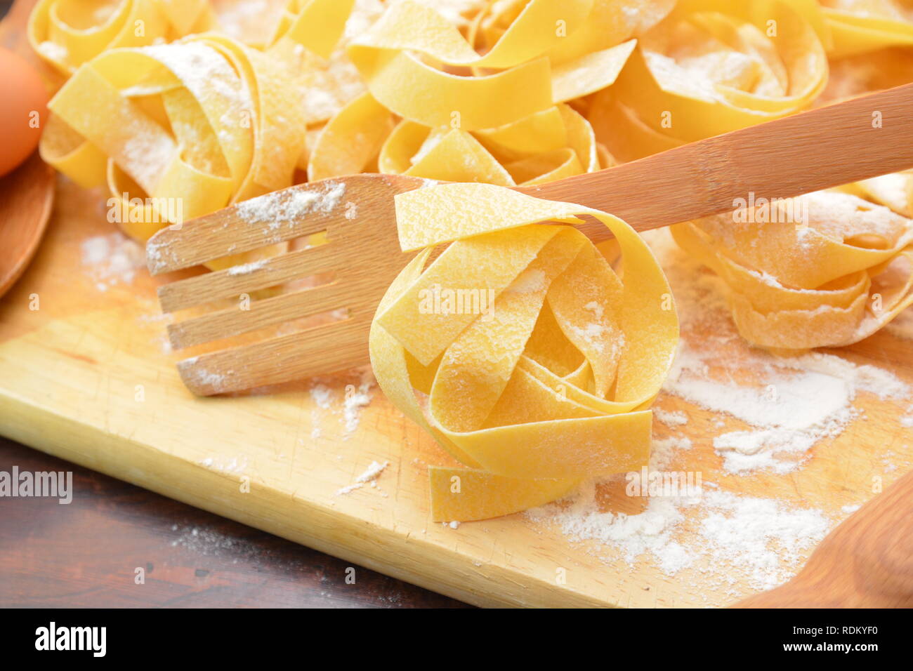 italian pappardelle pasta fresh with eggs traditional italian food ...