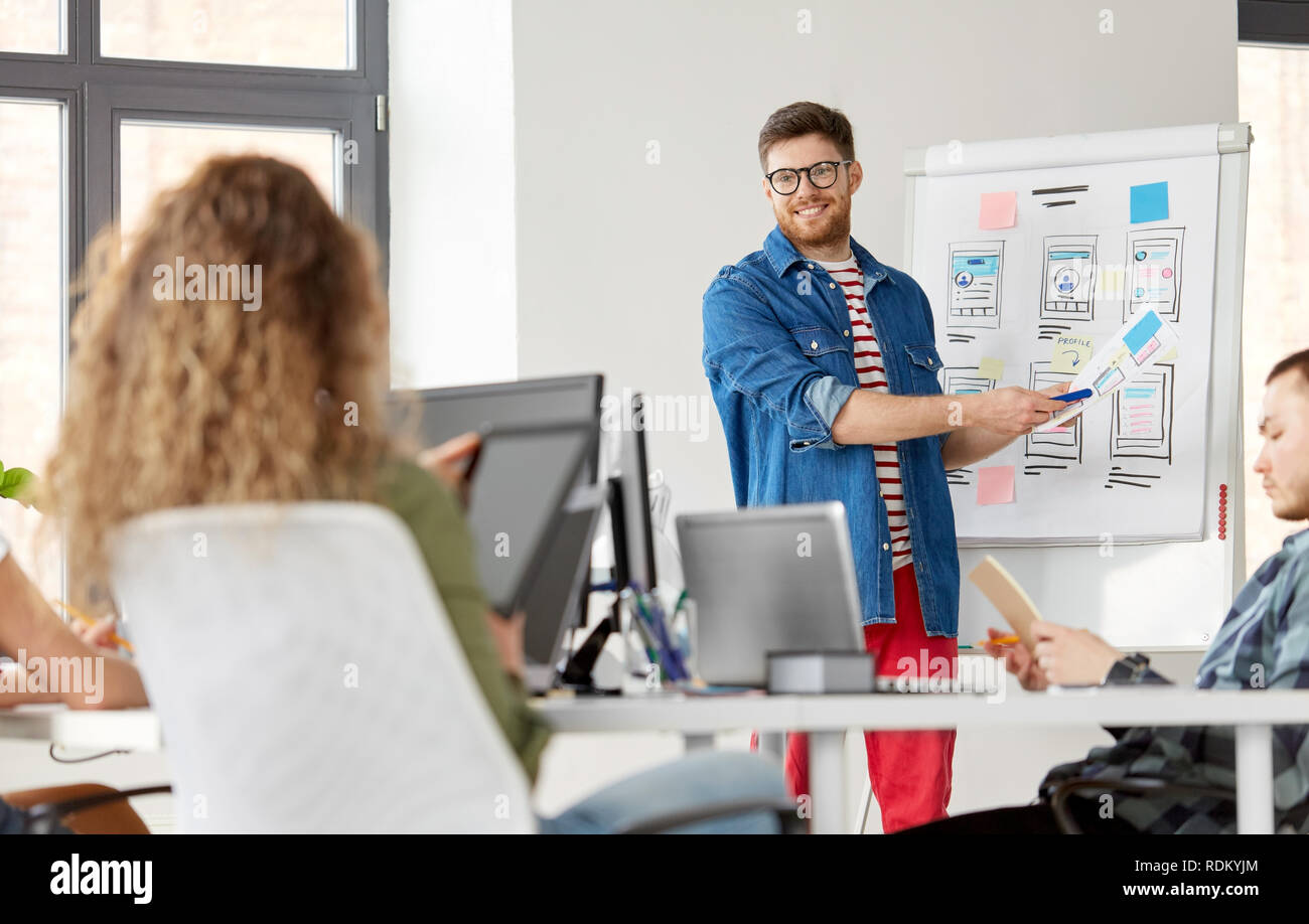 creative man showing user interface at office Stock Photo - Alamy