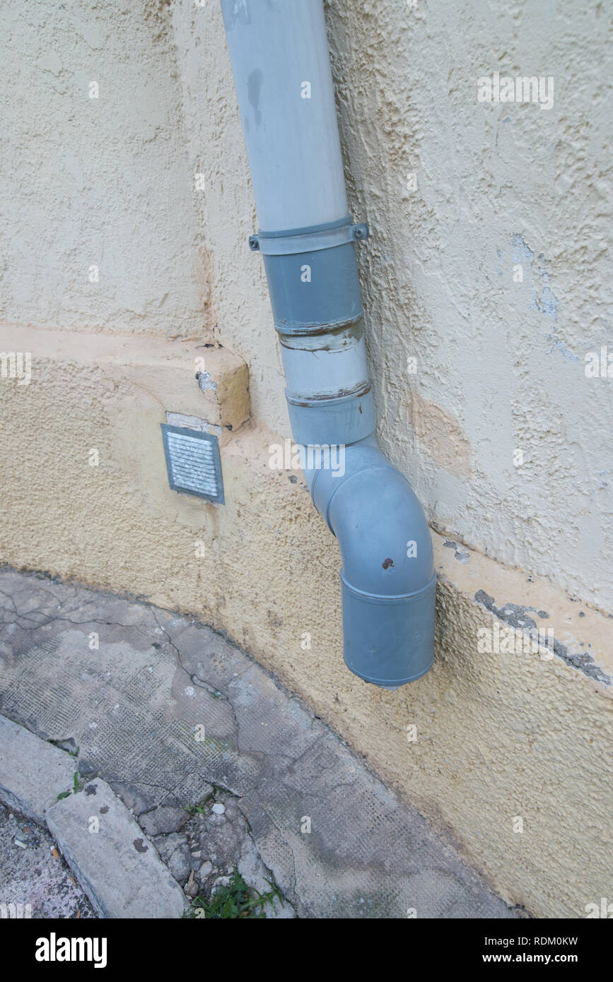 PVC pipe for draining rainwater Stock Photo - Alamy
