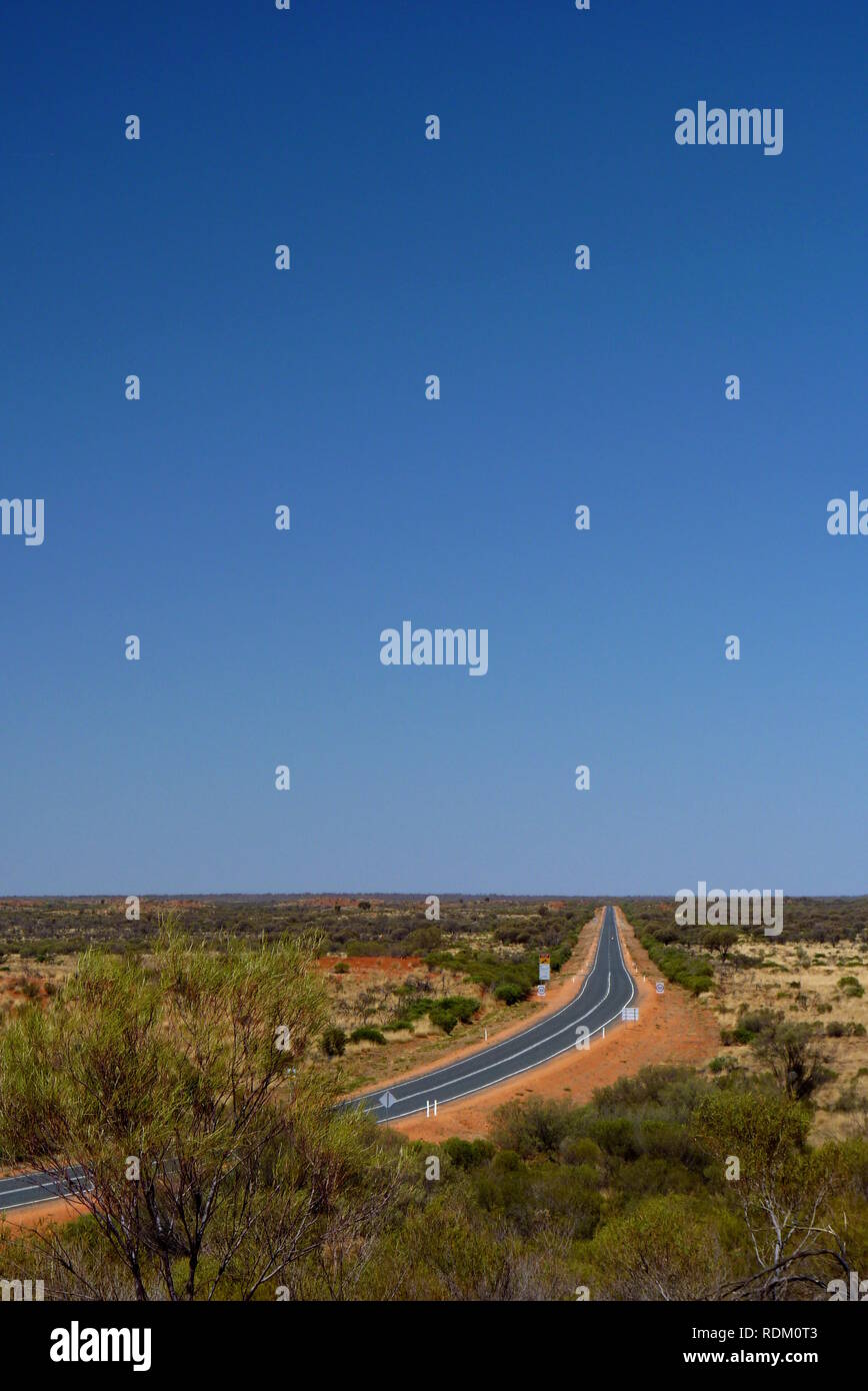 Point of view of car driving in the Australian desert. Driver's ...