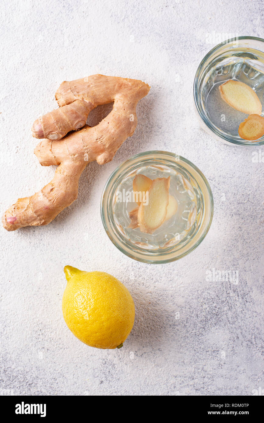 Water with ginger, detox healthy drink Stock Photo - Alamy