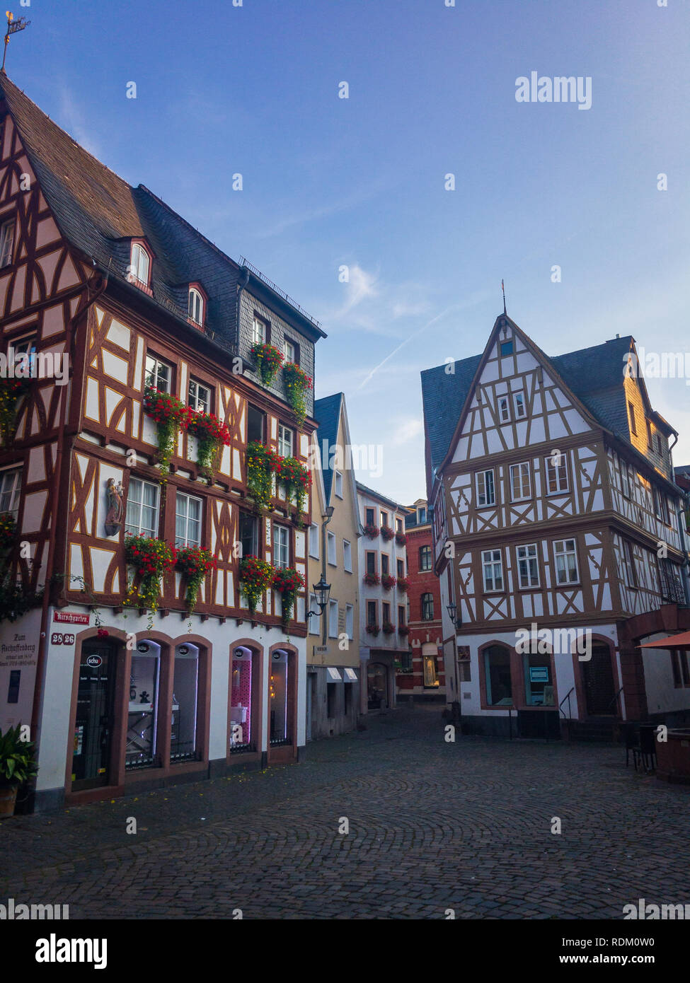 Mainz, Germany – July 28, 2017: Beautiful half-timbered houses at ...