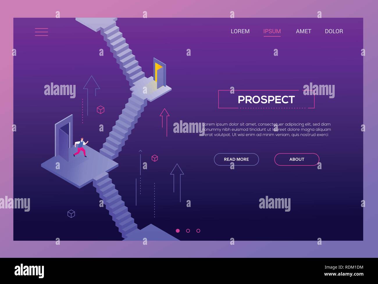 Business prospect - modern isometric vector website header Stock Vector ...