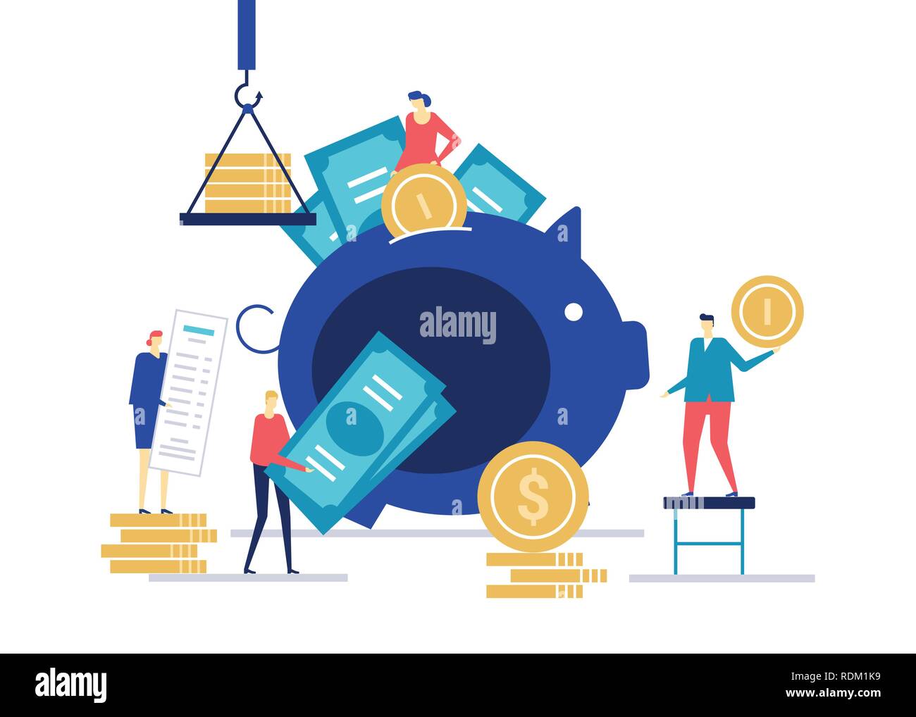 Financial management - flat design style colorful illustration Stock ...