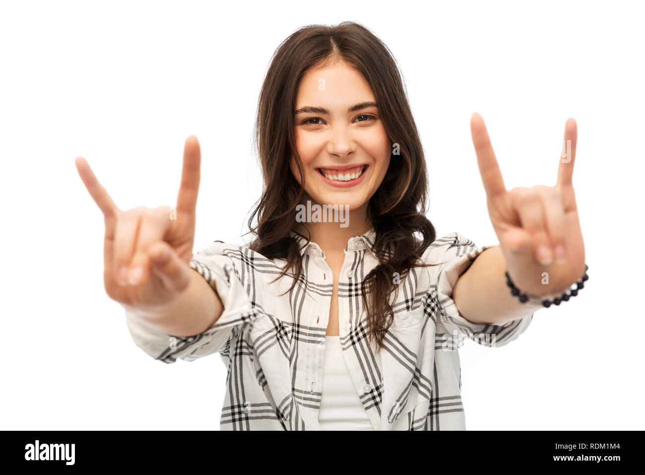 Hand sign horns hi-res stock photography and images - Alamy