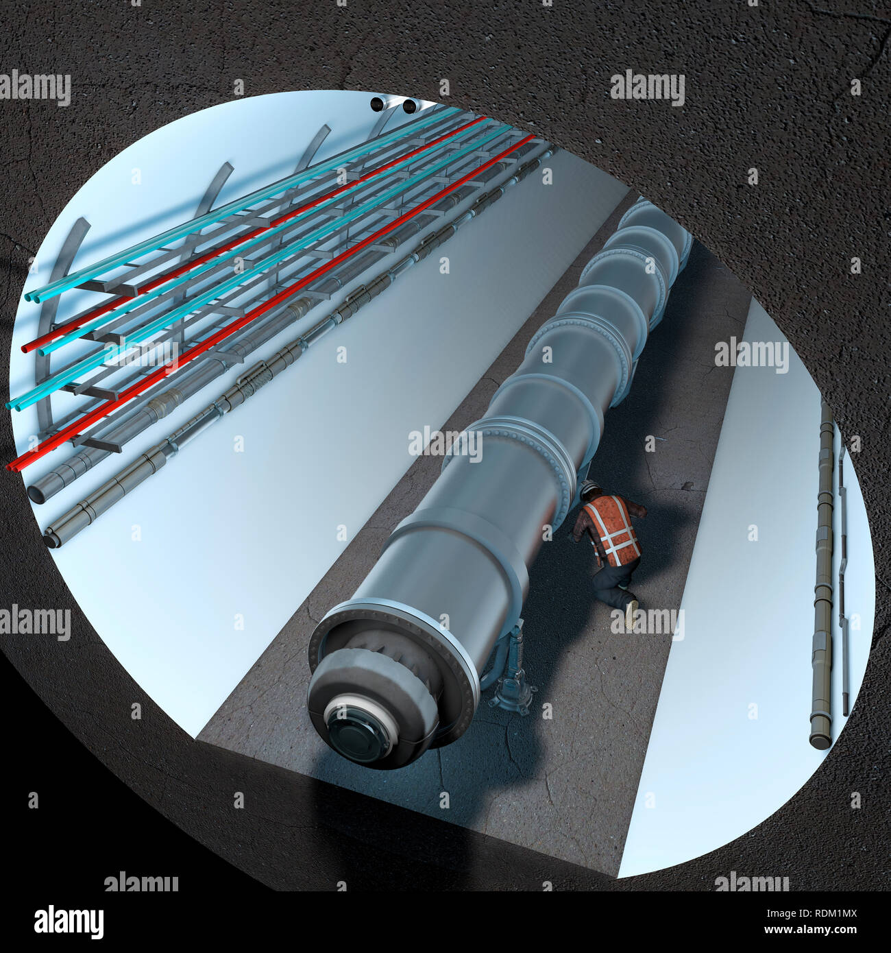 Section of the Cern tunnel. European Organization for Nuclear Research ...