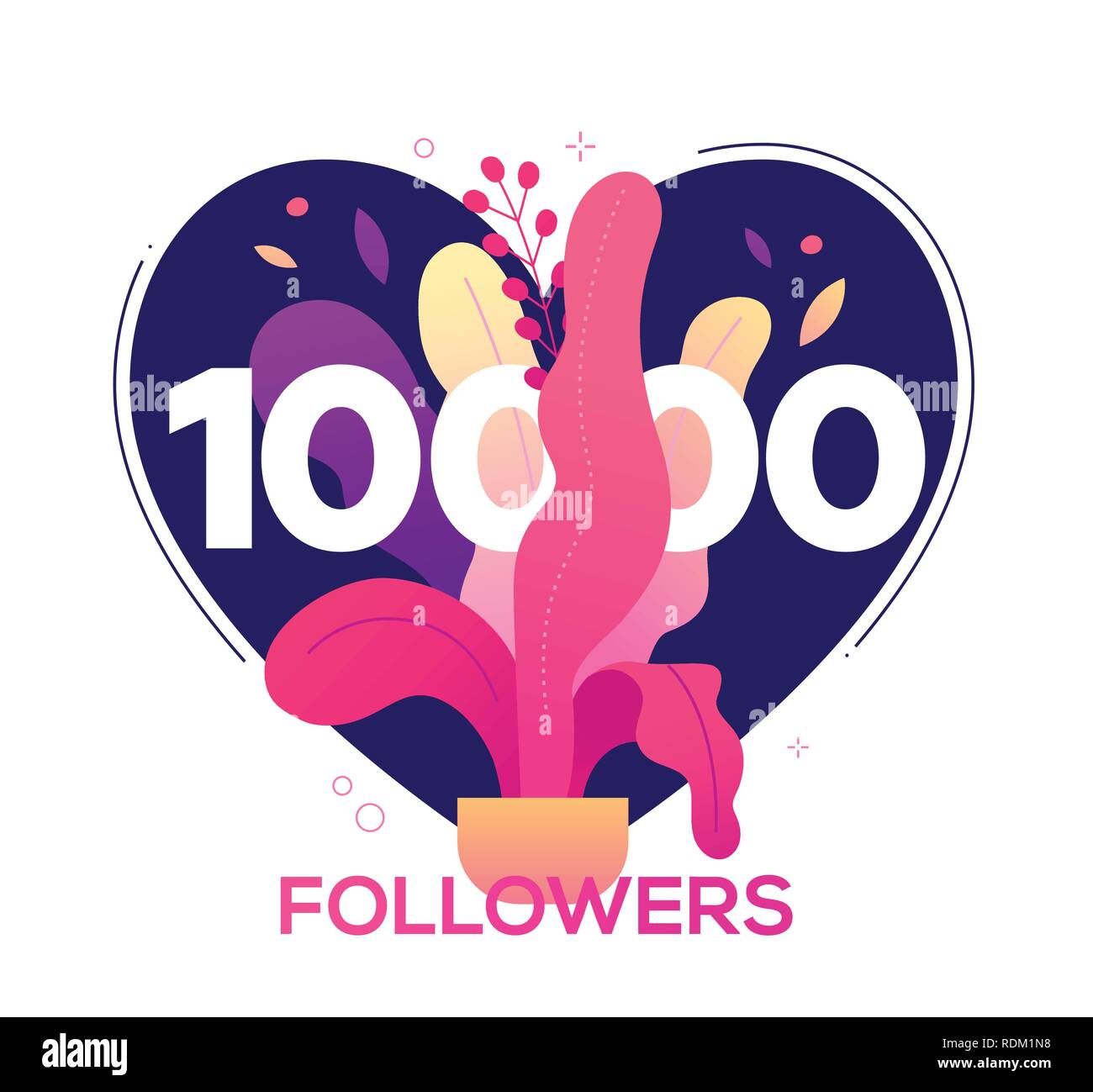 10 000 followers banner - modern flat design style illustration Stock ...