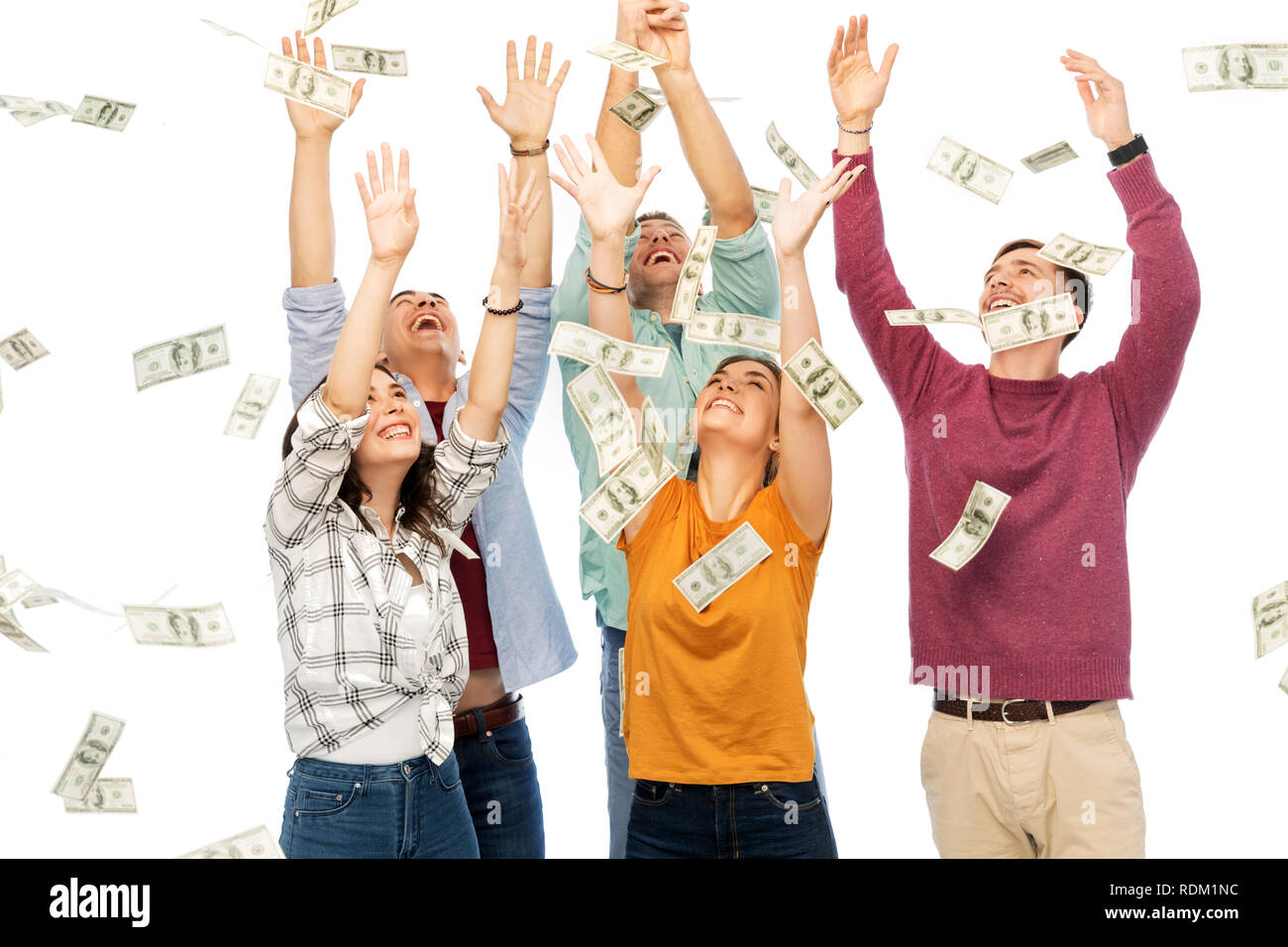 Picking up dollar woman hi-res stock photography and images - Alamy