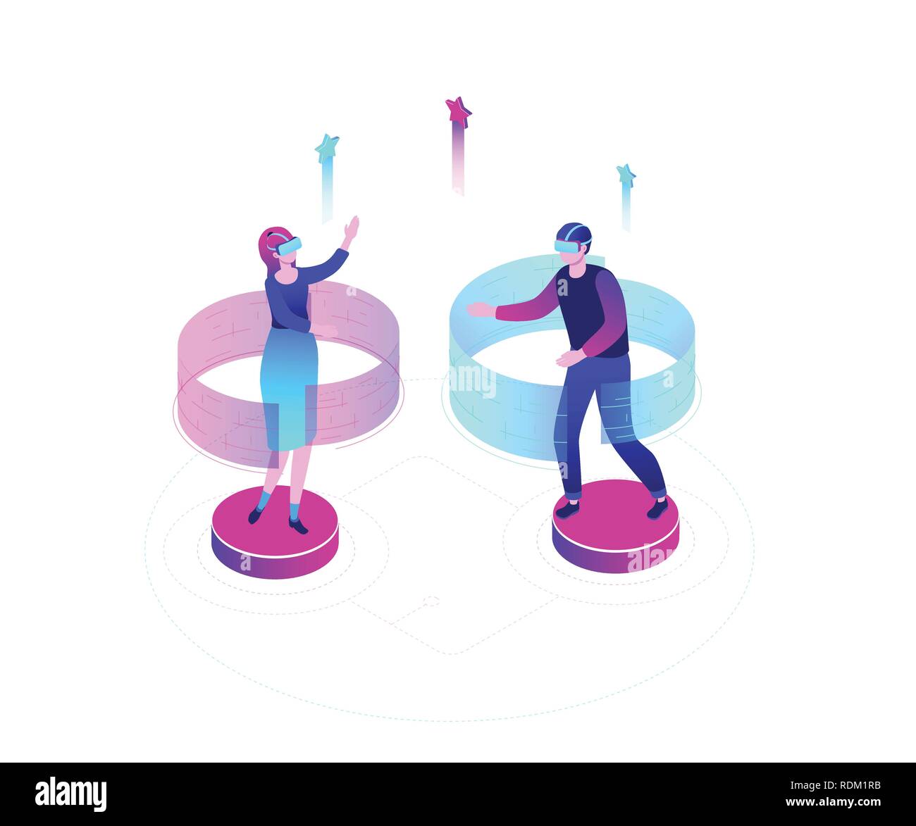 Virtual reality - modern colorful isometric vector illustration Stock ...