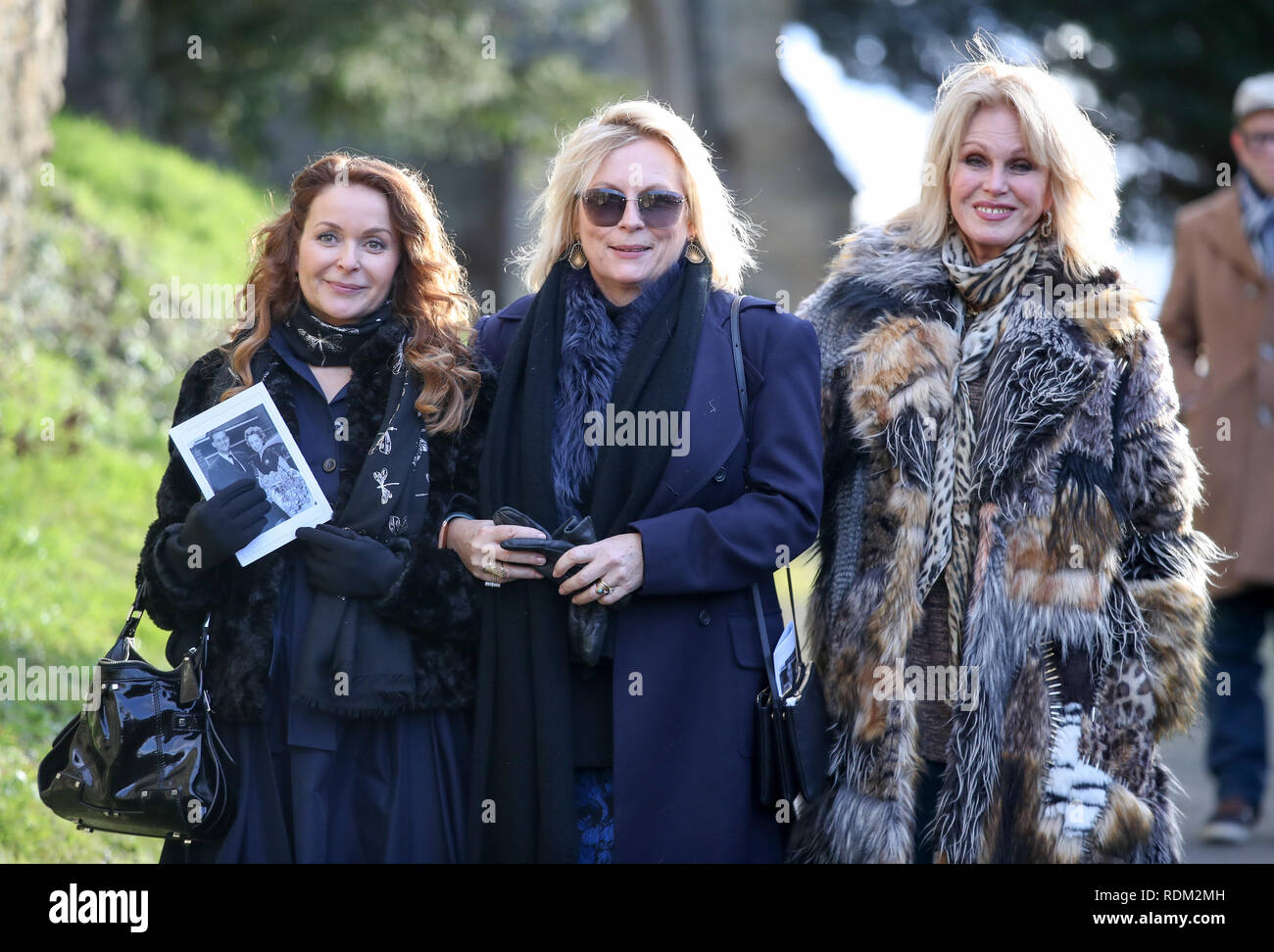 (Left to right) Julia Sawalha, Joanna Lumley and Jennifer Saunders ...
