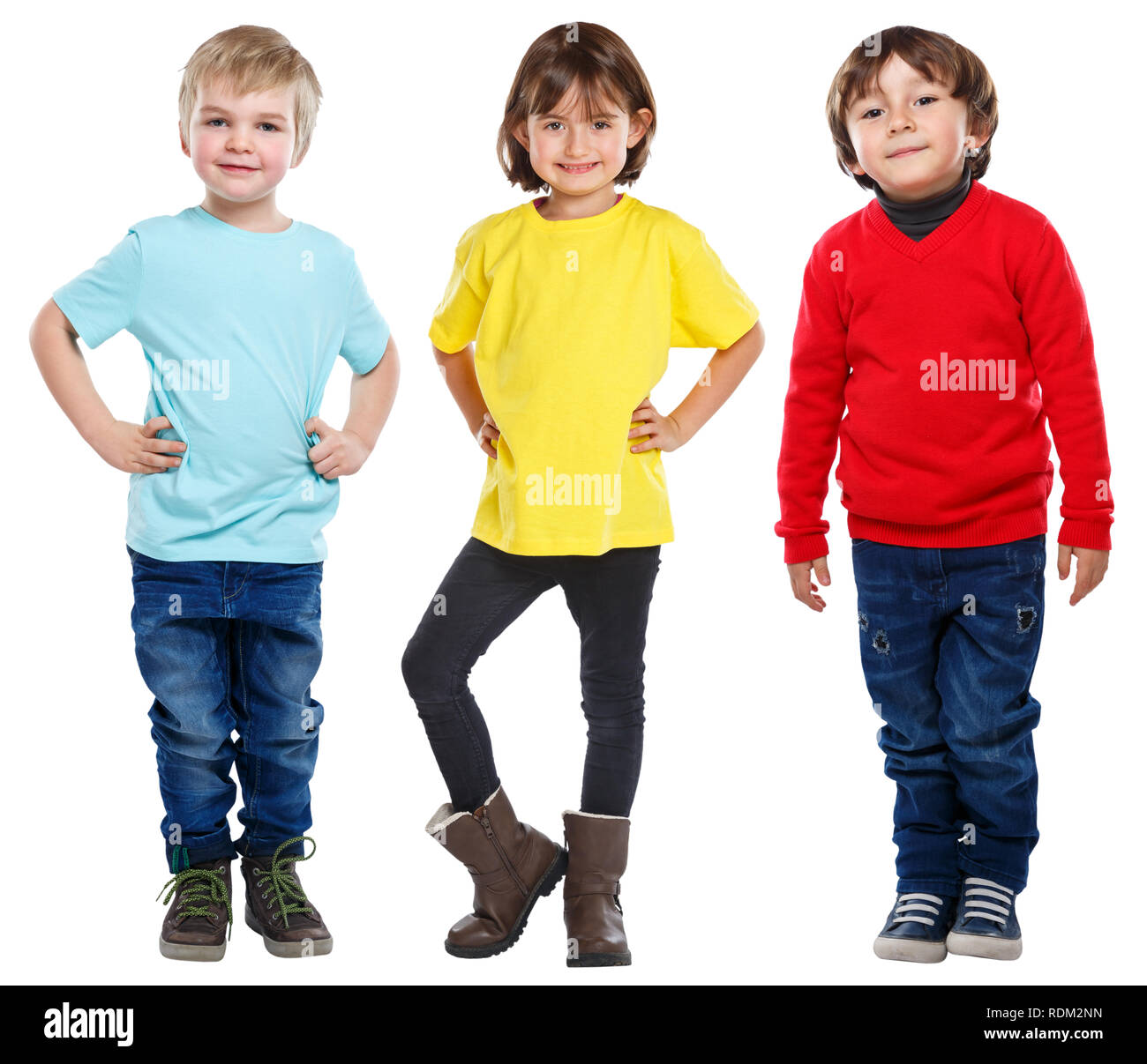 Kids children little boys girl full body portrait isolated on a white ...