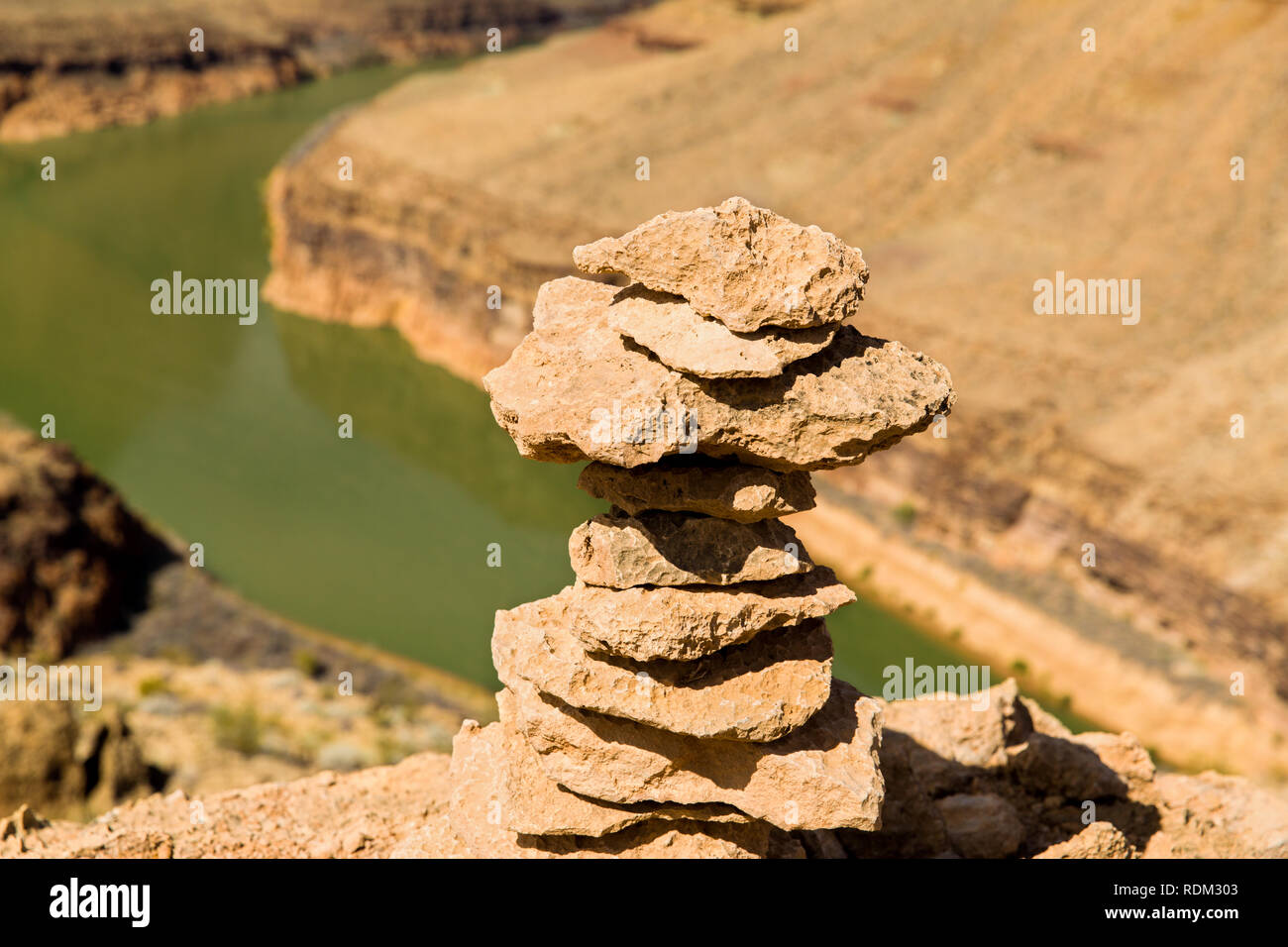 tower of rocks in grand canyon and colorado river Stock Photo - Alamy
