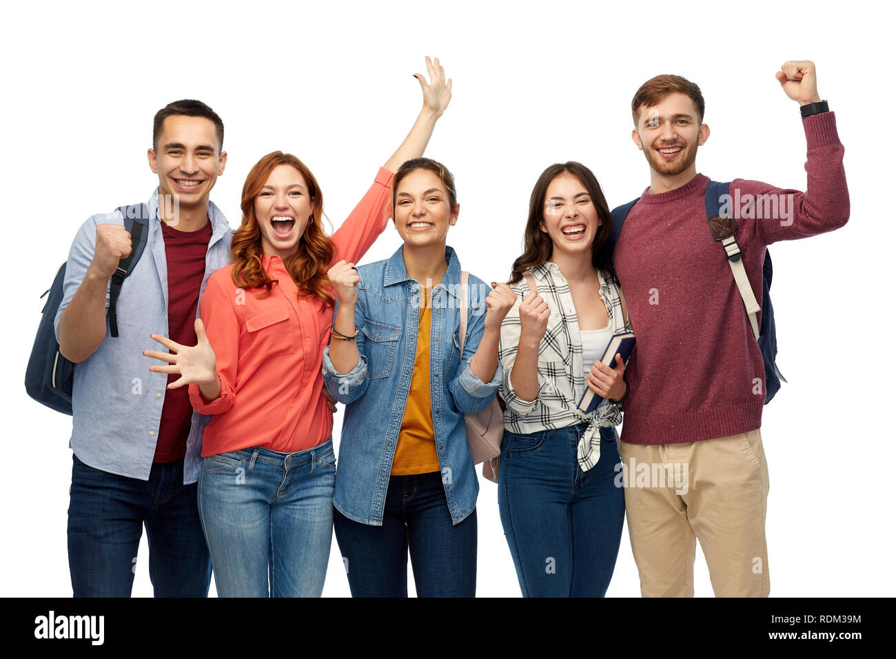 group of happy students celebrating success Stock Photo - Alamy
