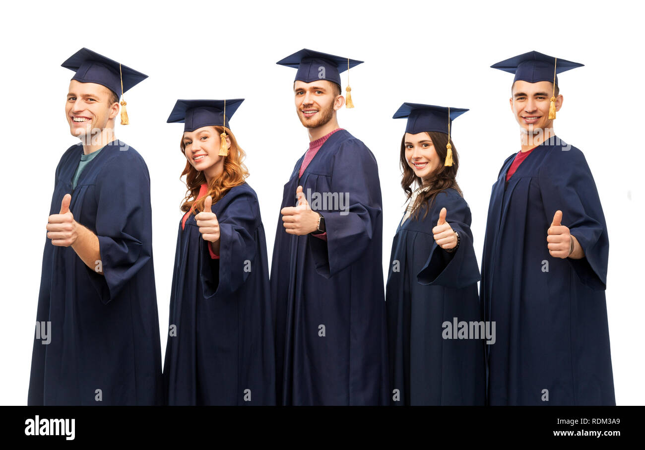 graduate students showing thumbs up Stock Photo - Alamy